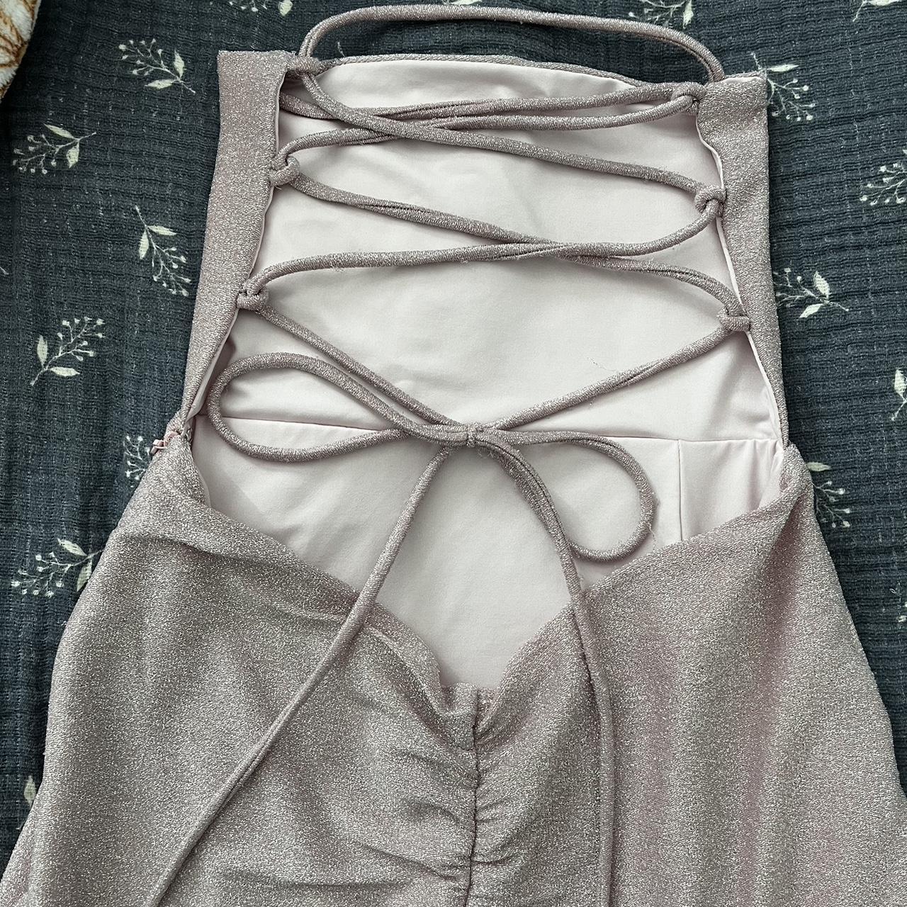 Light Pink, Open Back, Open one-leg maxi dress Worn... - Depop