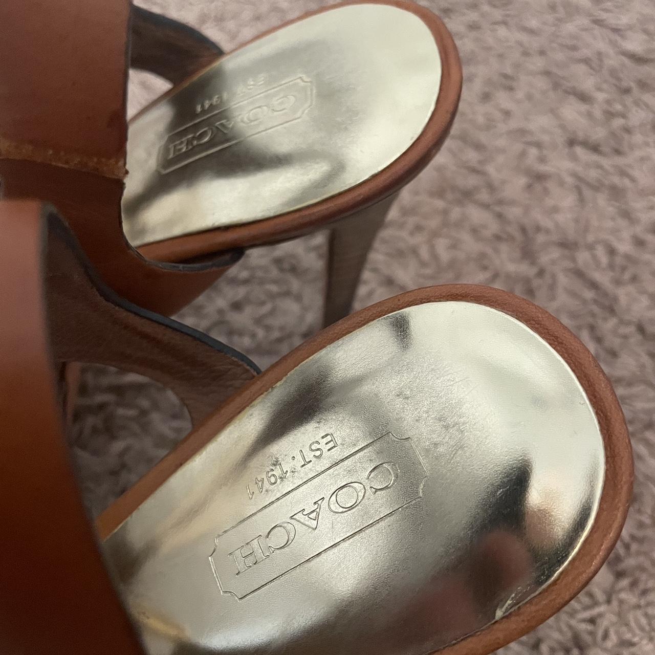 Gorgeous brown leather platform coach heels🤎🤎 Great... - Depop