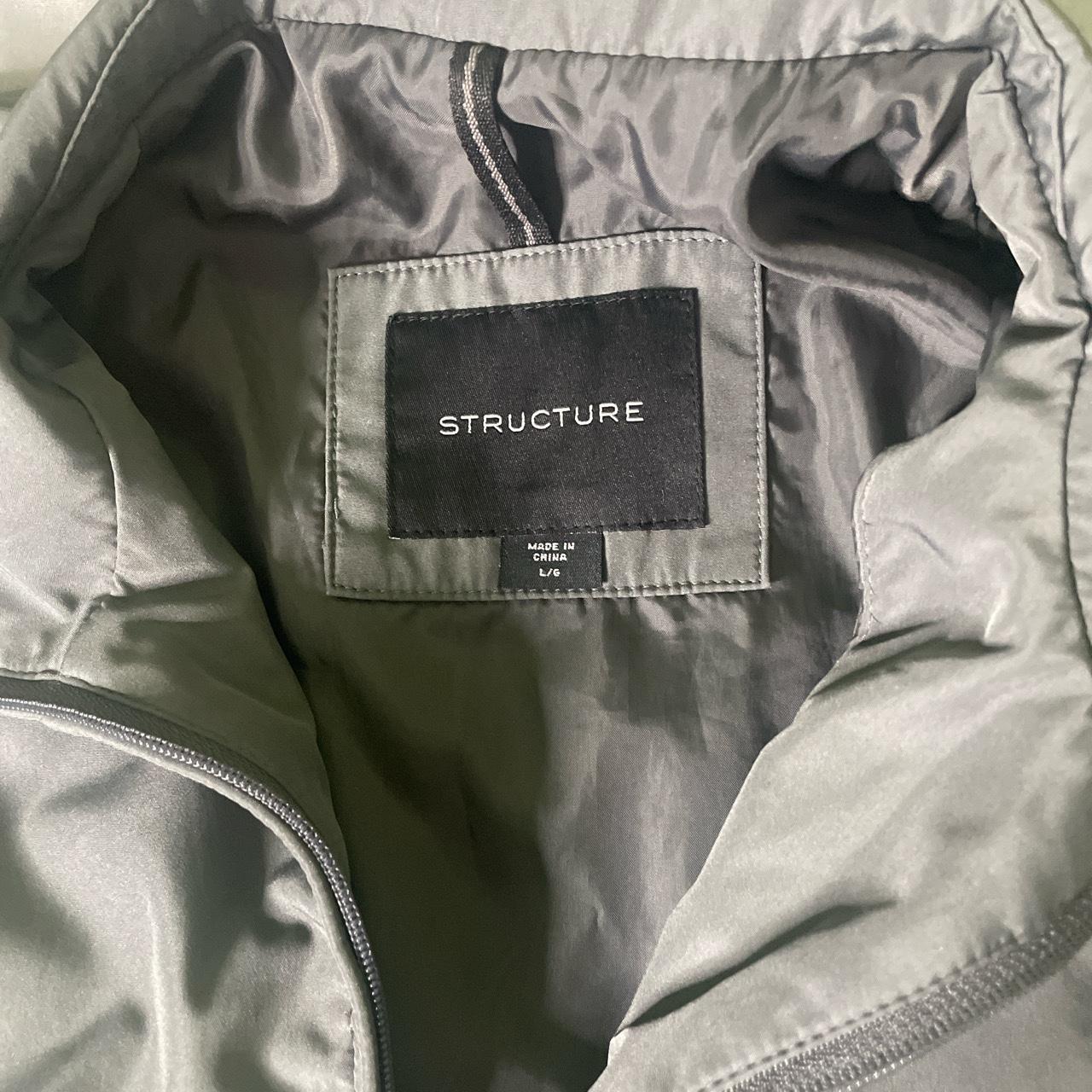 Grey structure collared jacket Size L Super sick... - Depop