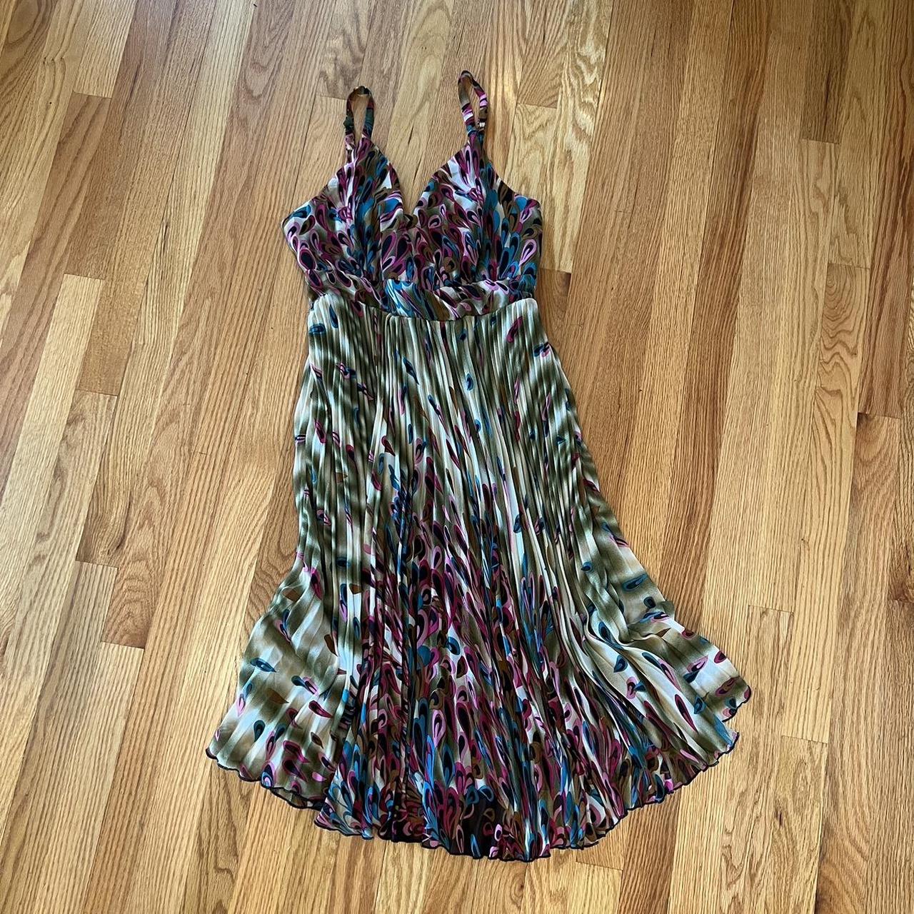 Flowing sundress colorful textured slip on... - Depop