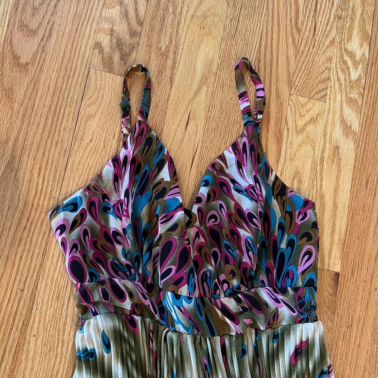 Flowing sundress colorful textured slip on... - Depop