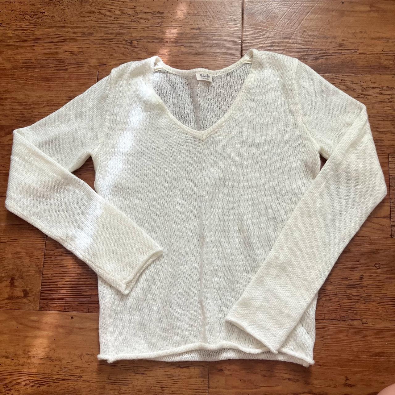 brandy melville andi mohair v-neck sweater - cute,... - Depop