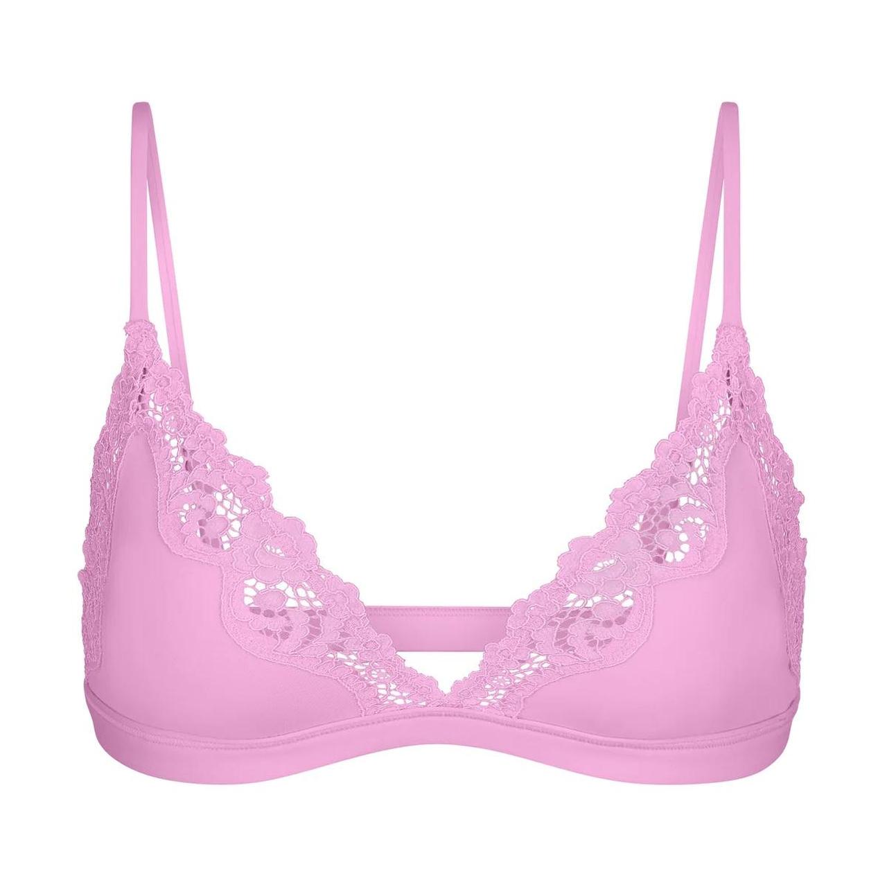 Skims fits everybody lace triangle bralette petal... - Depop