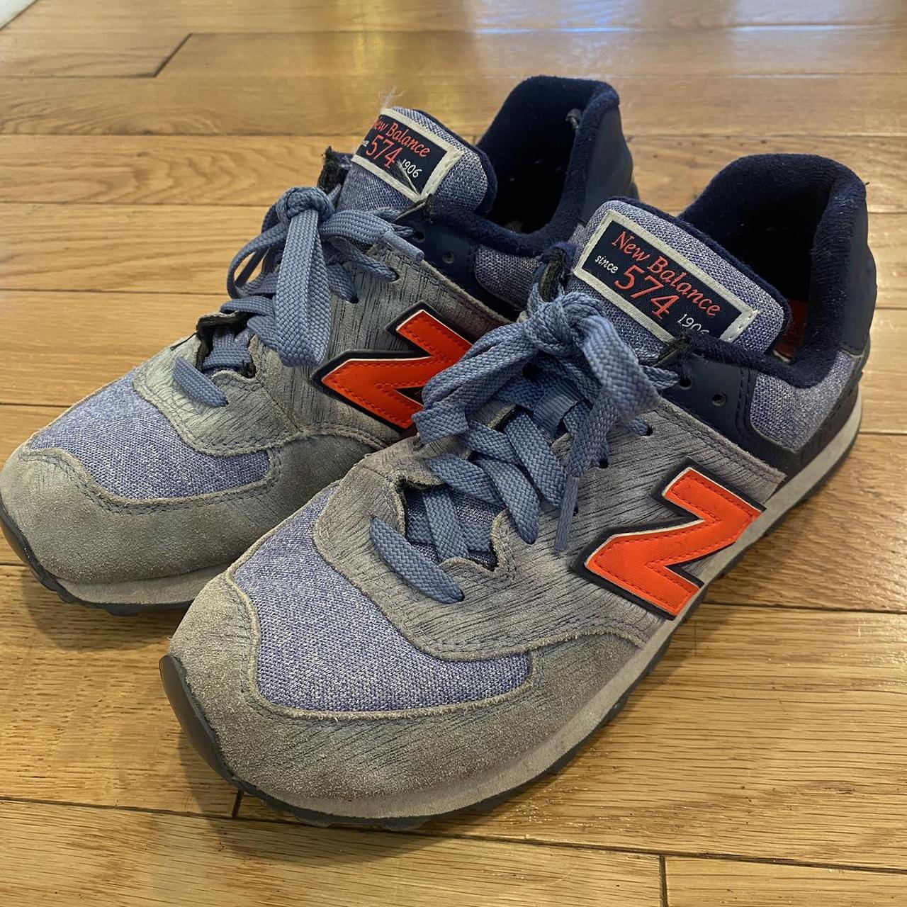 new balance red & blue 574 sneakers women’s size... - Depop