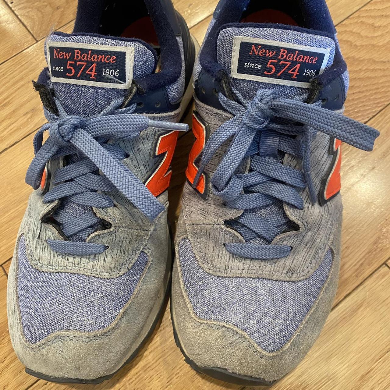 new balance red & blue 574 sneakers women’s size... - Depop