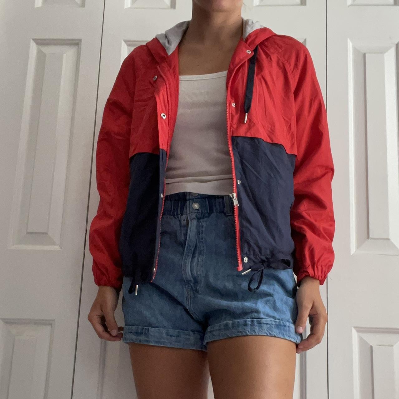 Small H&M two tone jacket with hoodie #jacket... - Depop