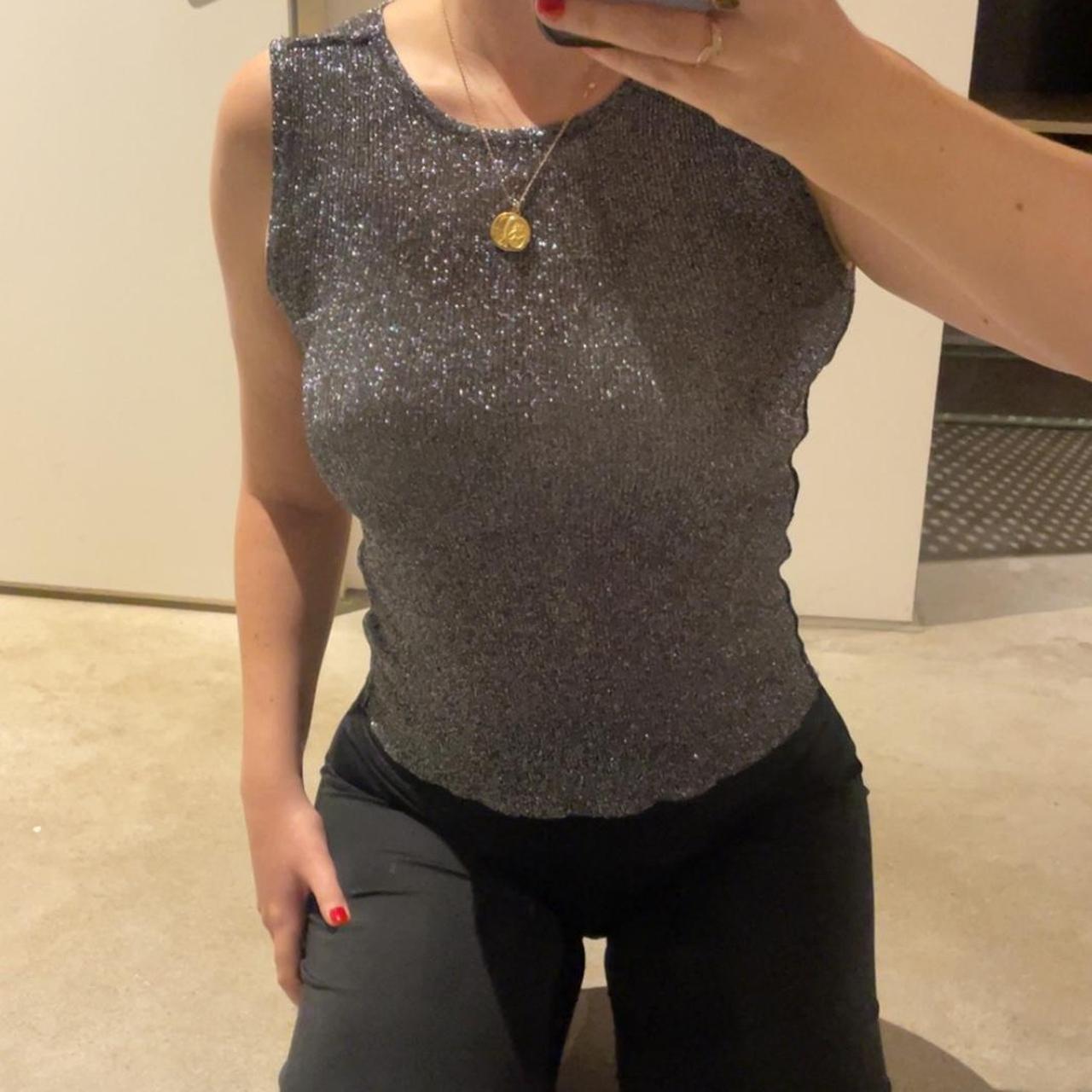 Sparkly tank, shear material - Depop