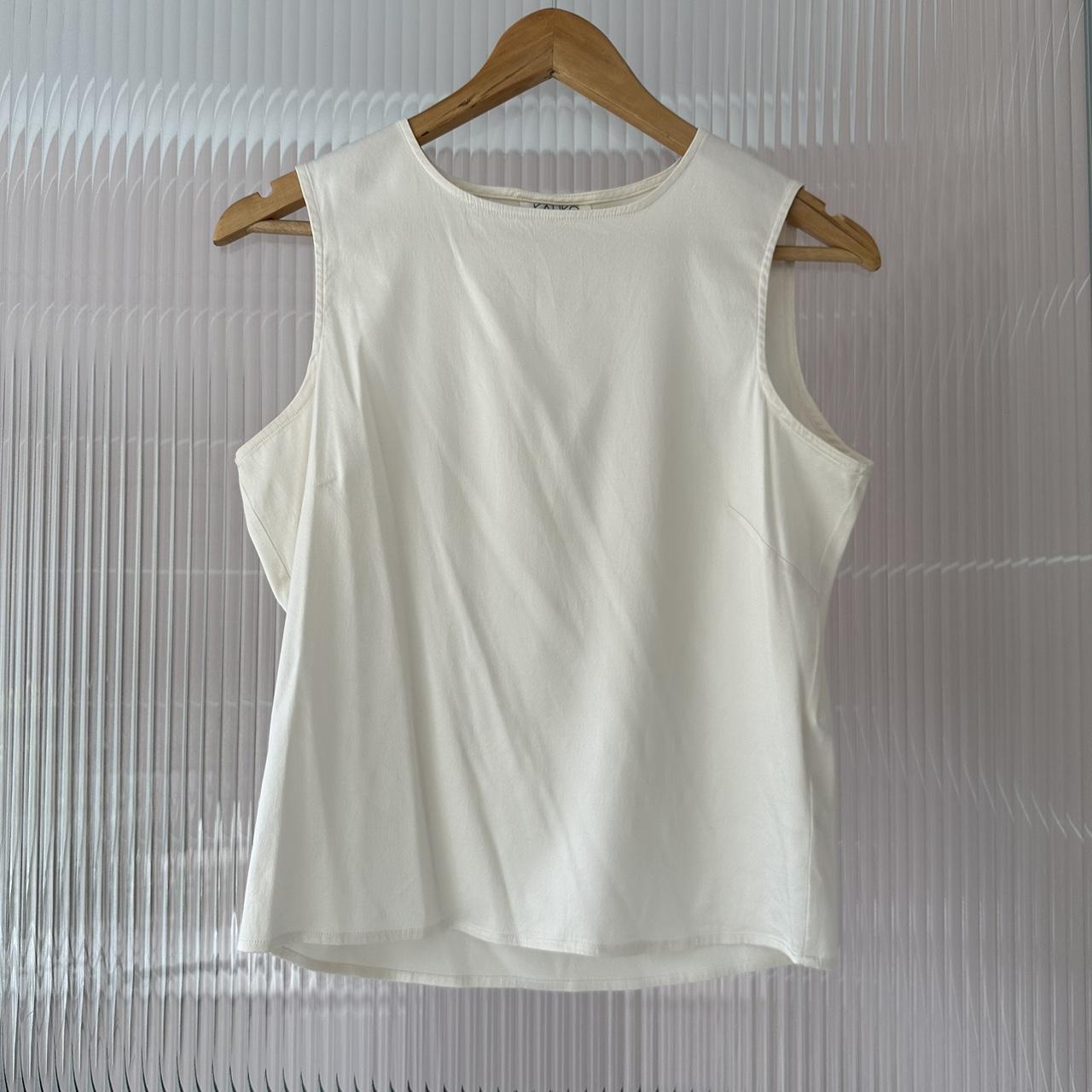 Kaliko Ivory Cream Off White Silk Tank Top Singlet... - Depop