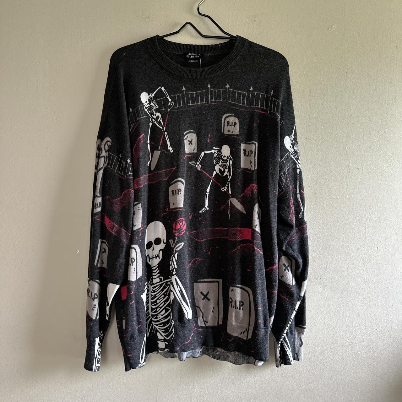 Skeleton graves skull sweater Size medium - Depop