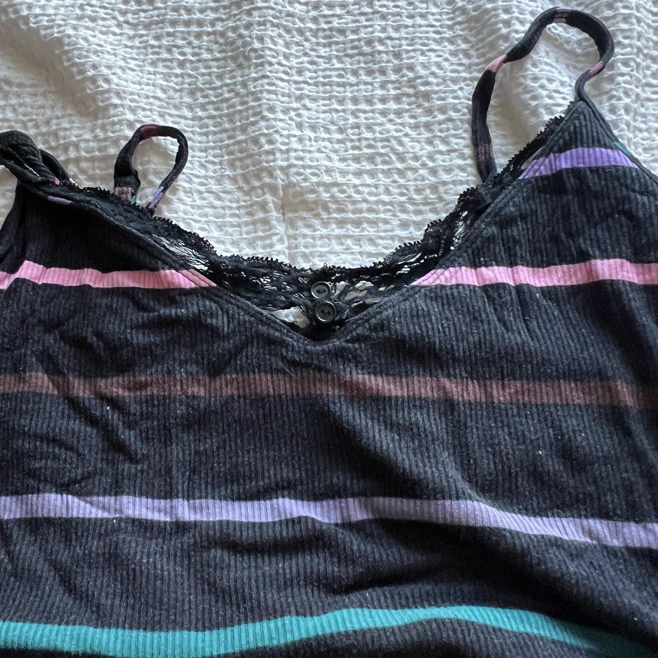 Torrid Plus Size Black Rainbow Striped Loungewear... - Depop