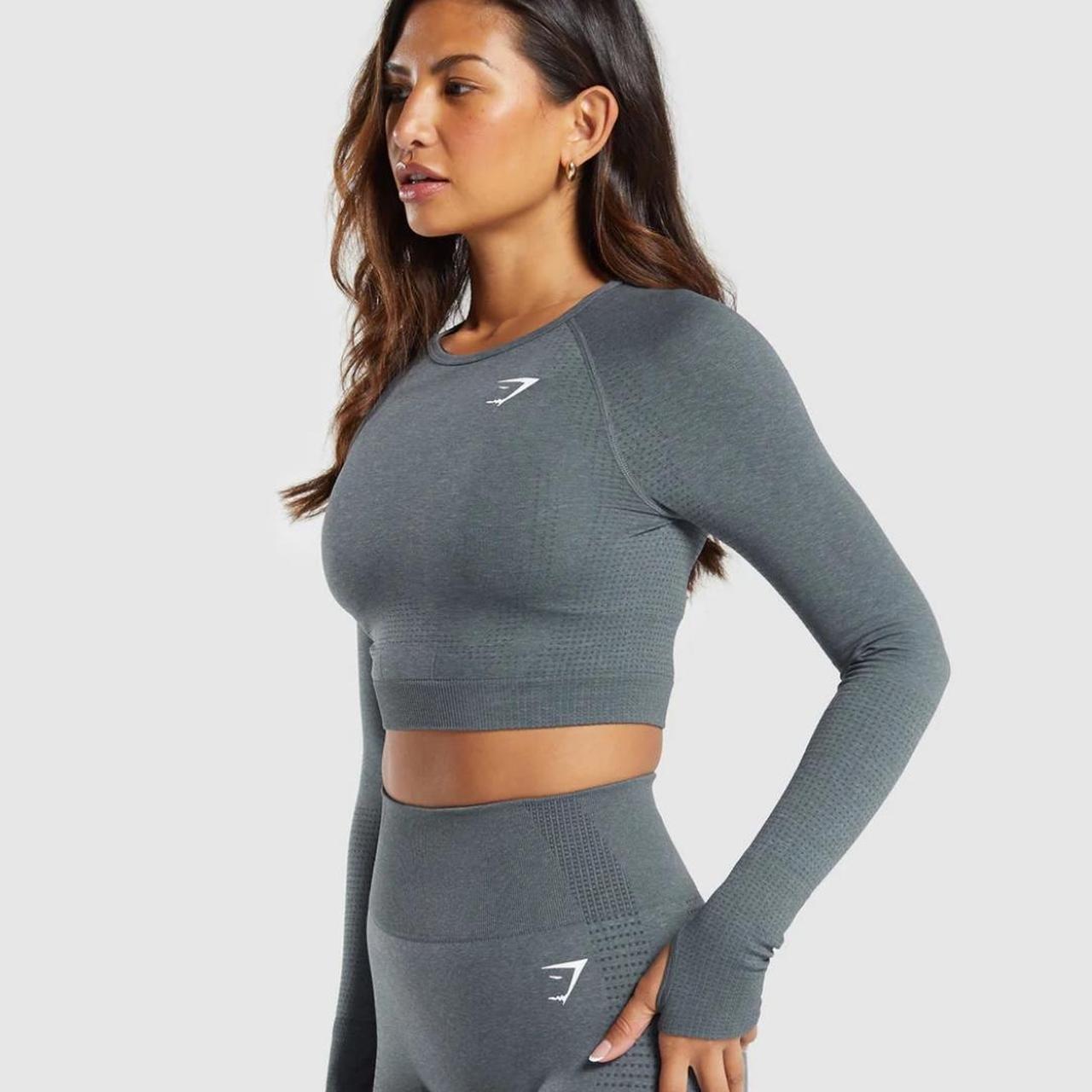 Gymshark grey long sleeve Size - S Only worn a... | Depop