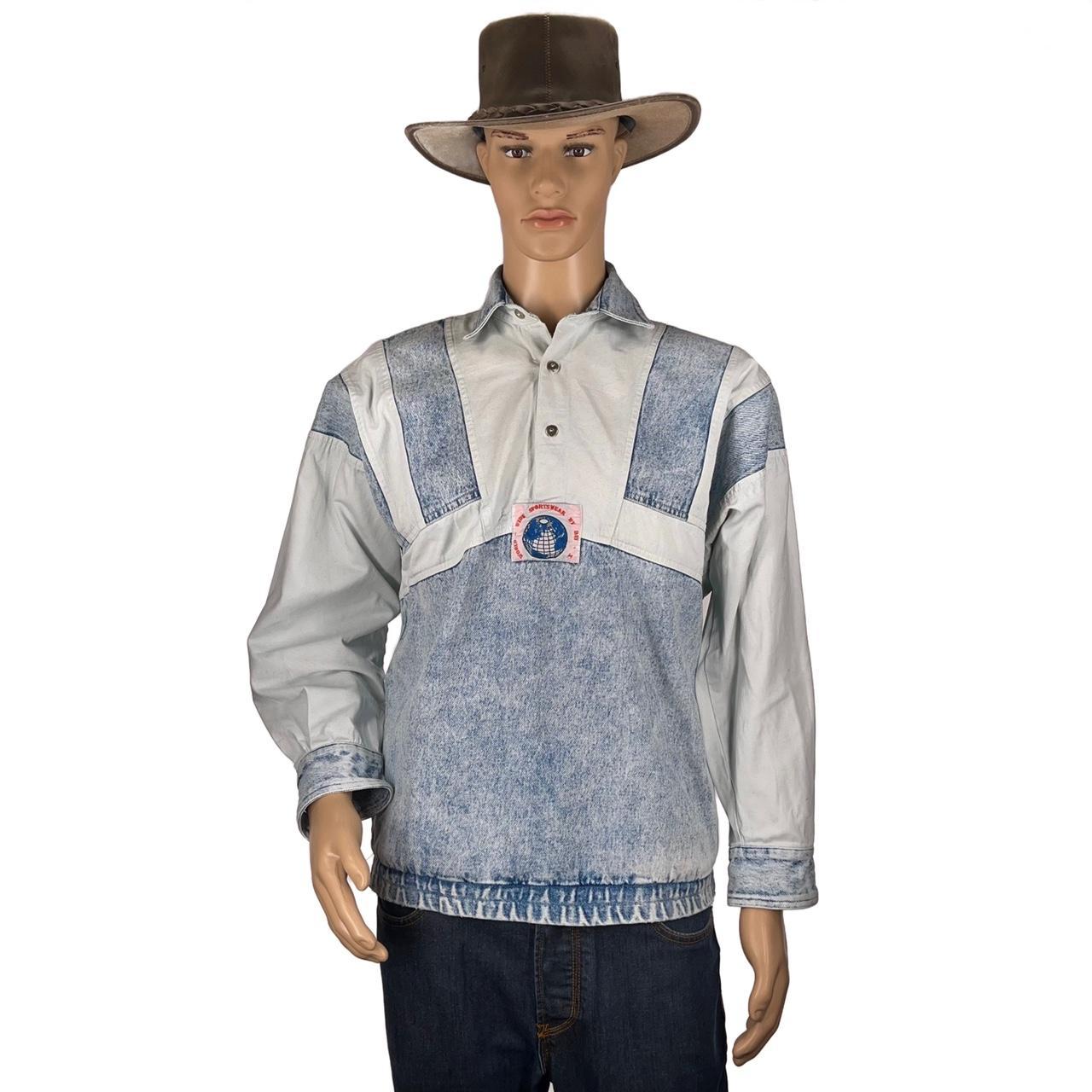 Unbranded Men's Blue and White Jacket | Depop