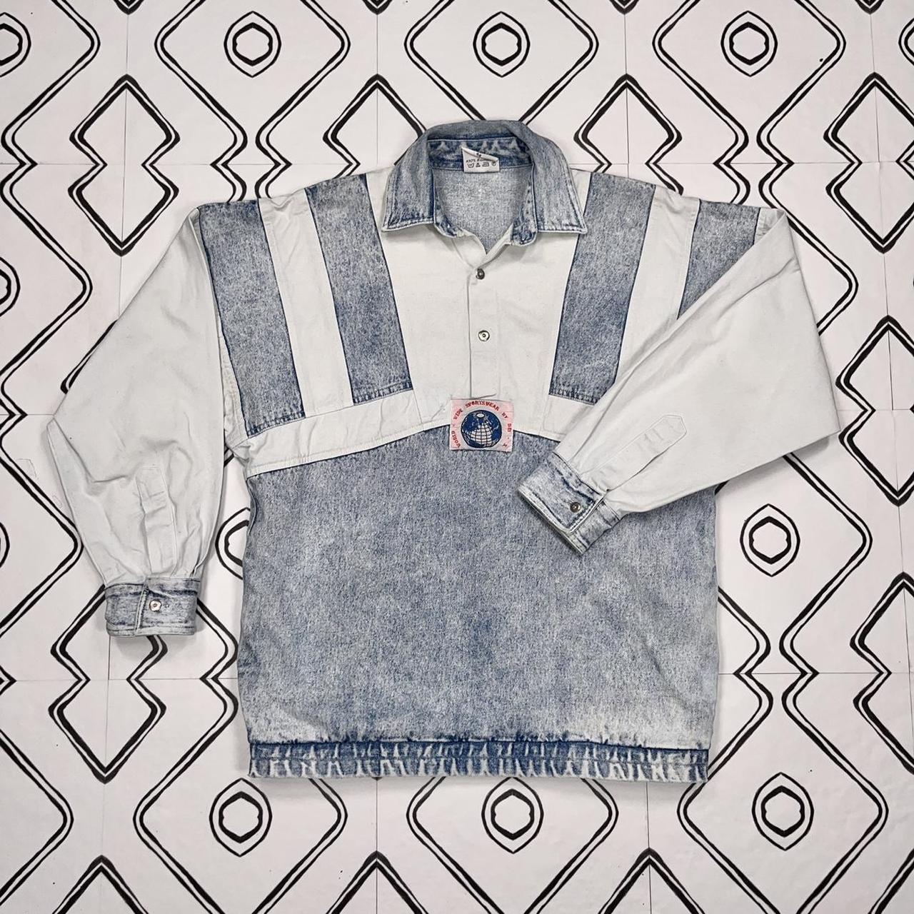 Unbranded Men's Blue and White Jacket | Depop