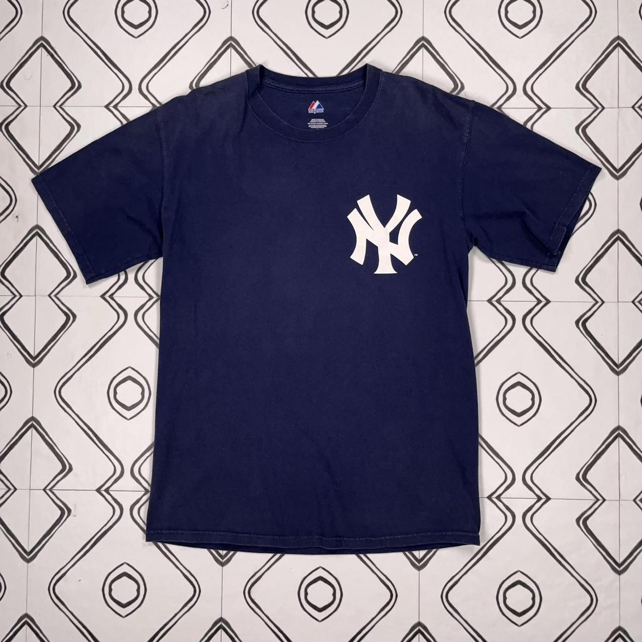Vintage Majestic MLB New York Yankees T-Shirt Dark... - Depop