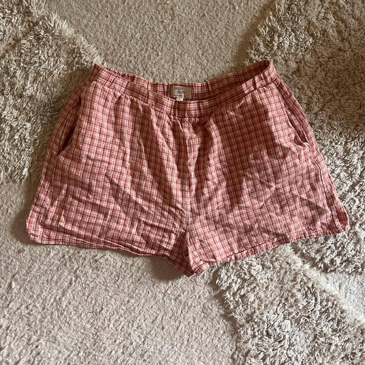 Pink plaid boxer shorts. Fits like a medium. | Depop
