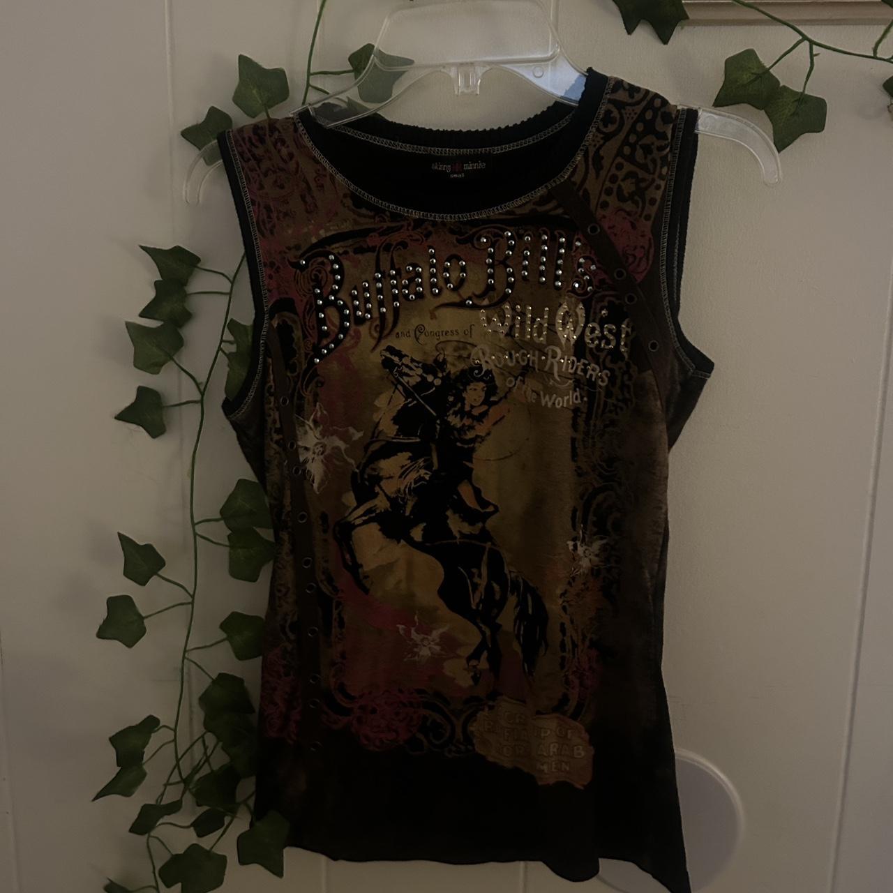 y2k rhinestone western tank #y2k #tank #rhinestone... - Depop