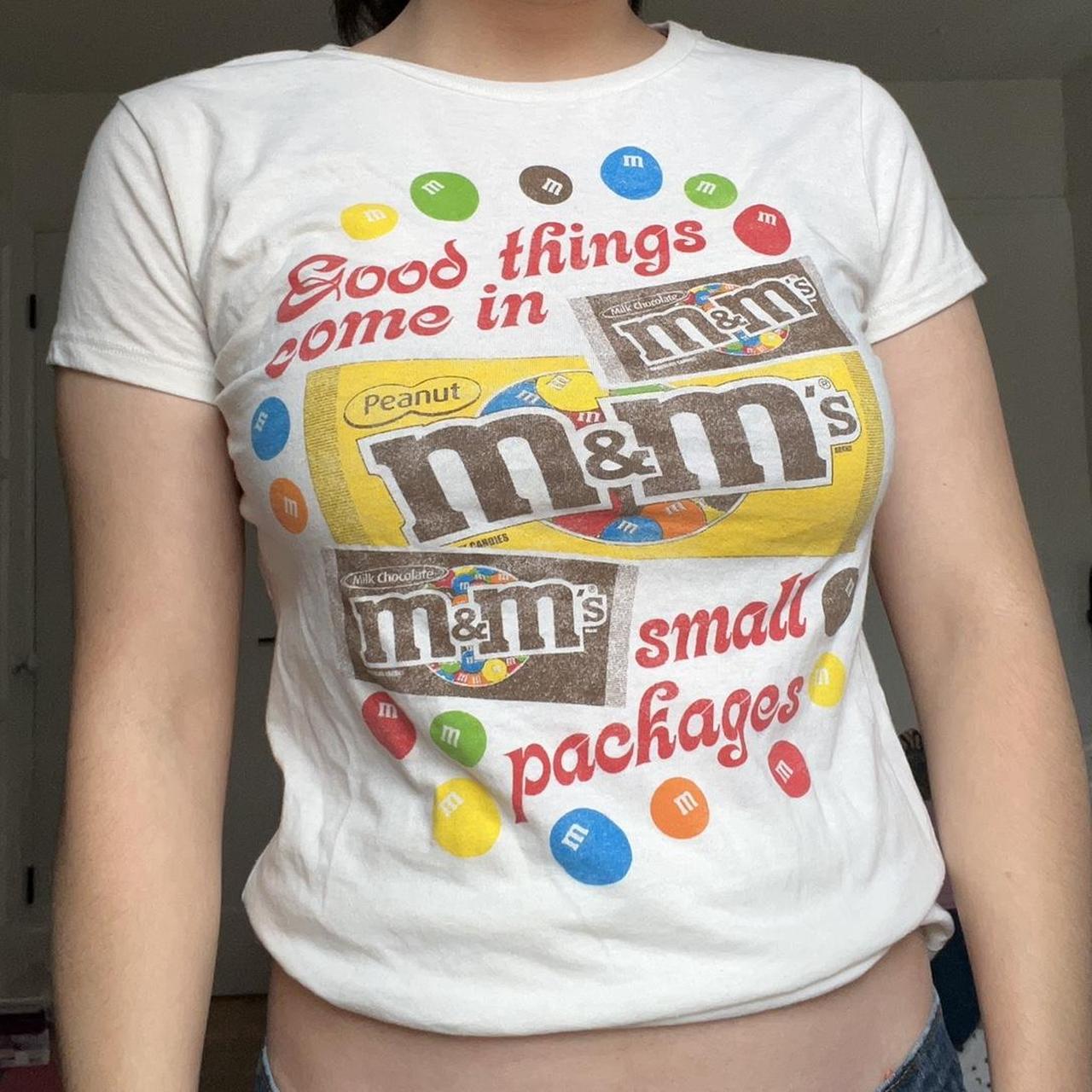 Good things come on small packages m&m tee Size :... - Depop