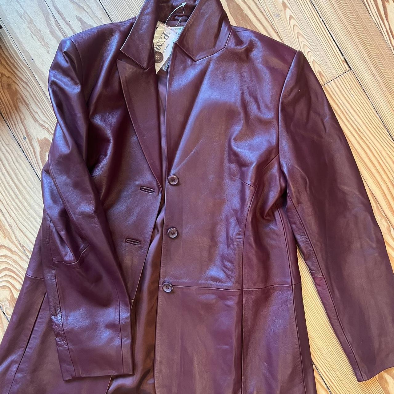 Gorgeous deep red Pendleton jacket 100% leather... - Depop