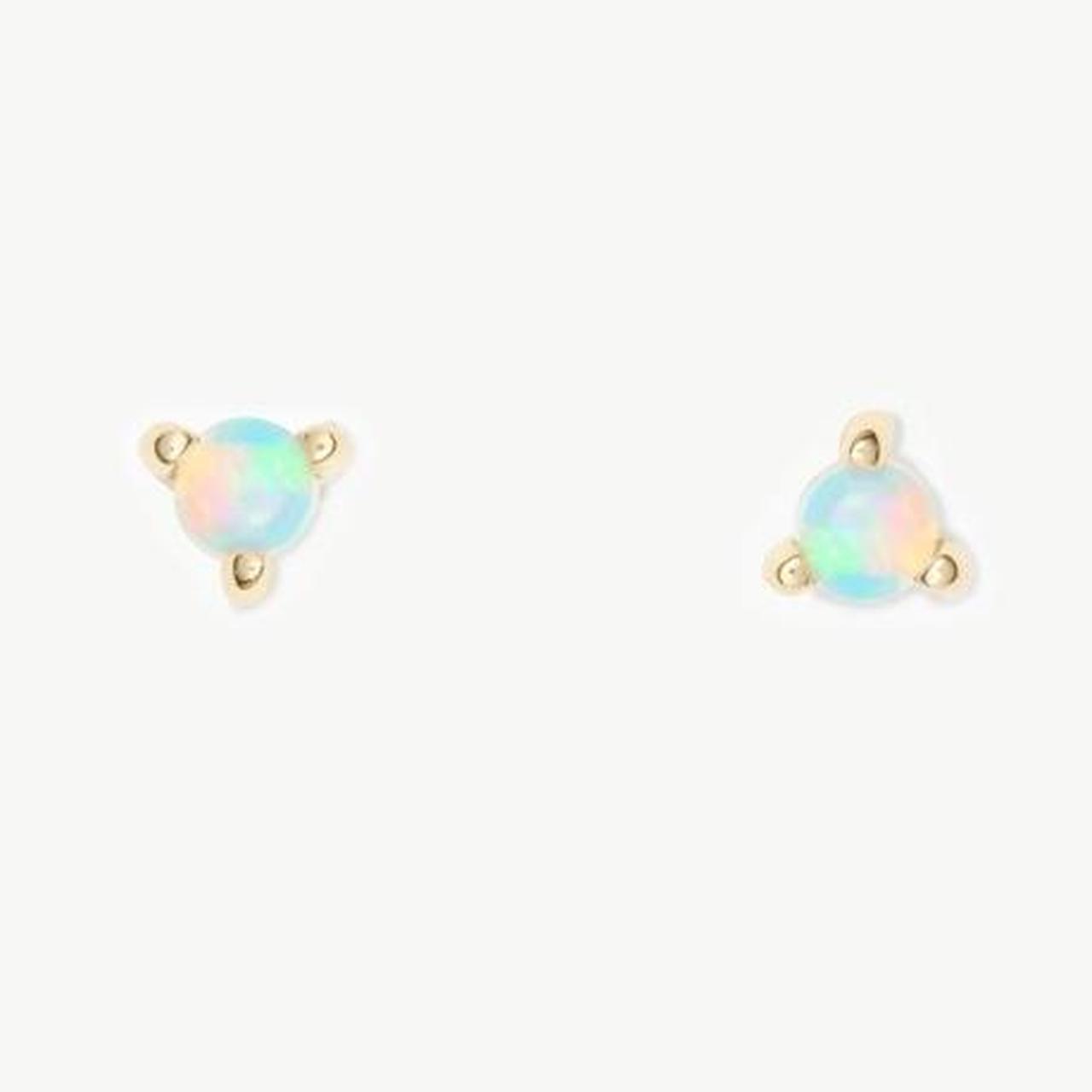 Wwake 14k small opal studs pair $300 retail... - Depop