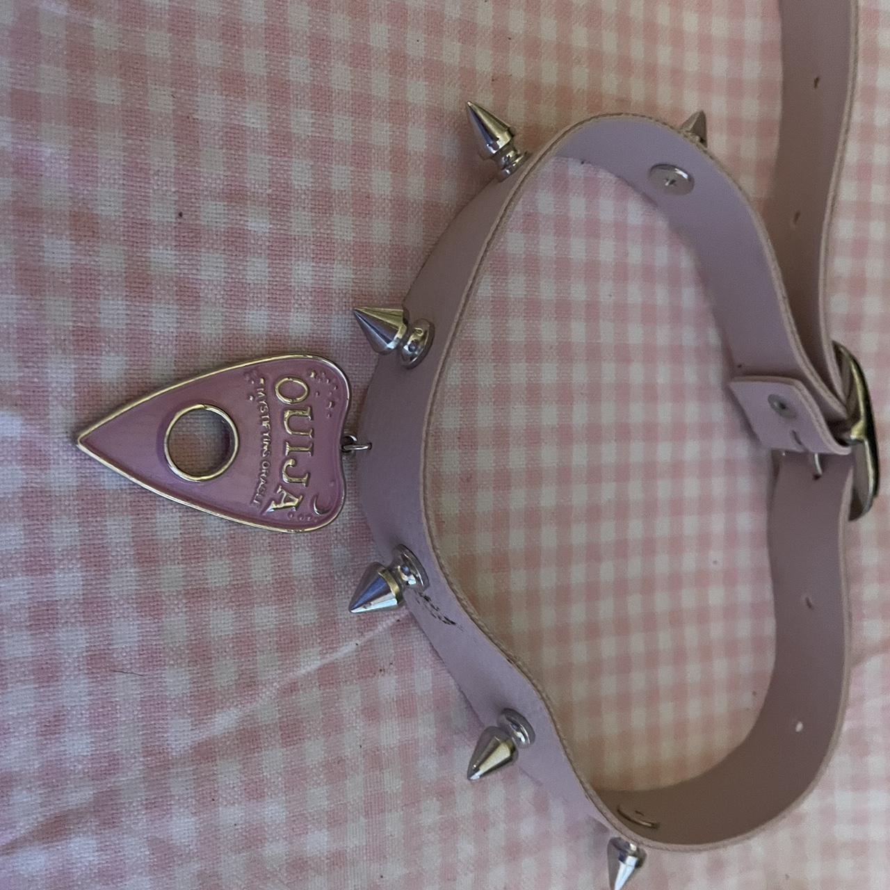 Ouija kawaii pink hot topic spiked choker collar... - Depop