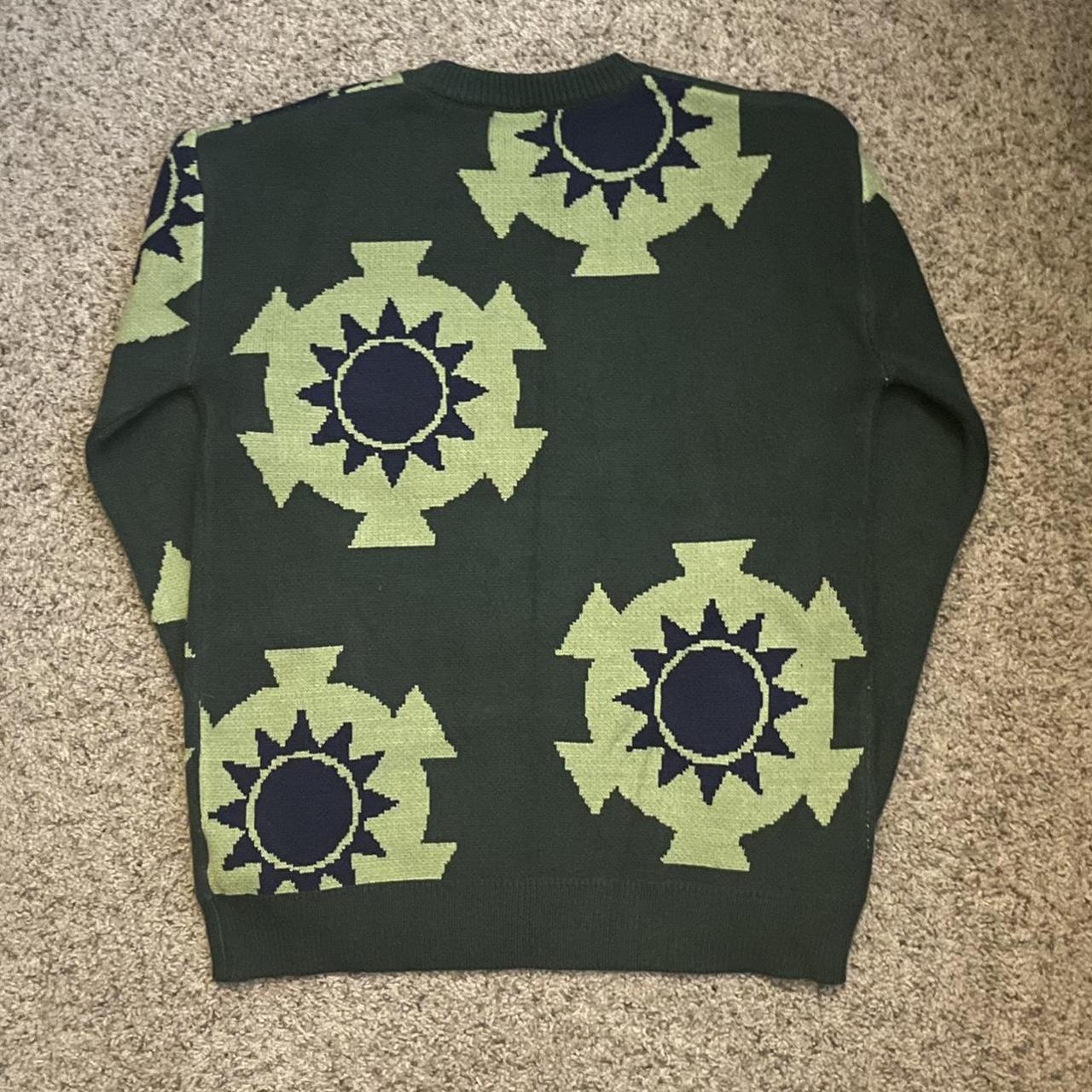 steady hands wano zoro pattern knit sweater mens... - Depop