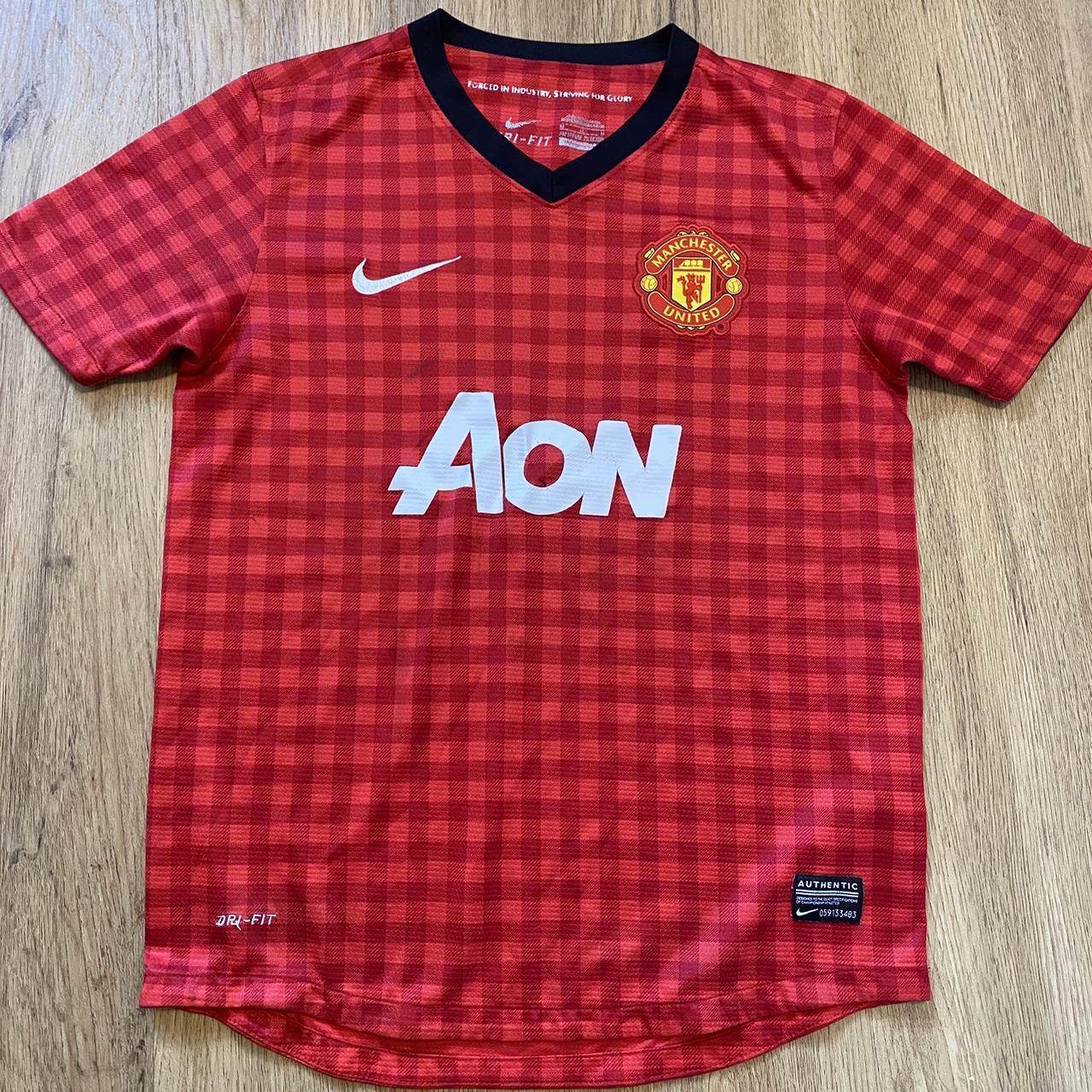 2012-13 Manchester United Nike Aon Home Football... - Depop
