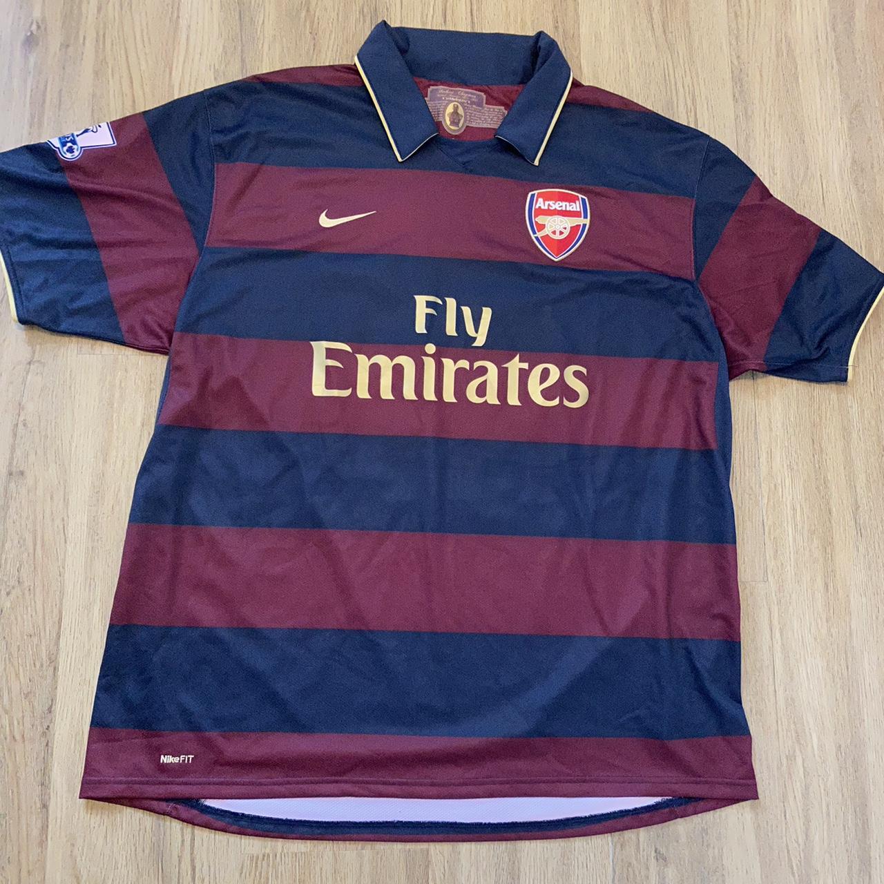 2007-08 Arsenal Away Football Shirt Premier League... - Depop