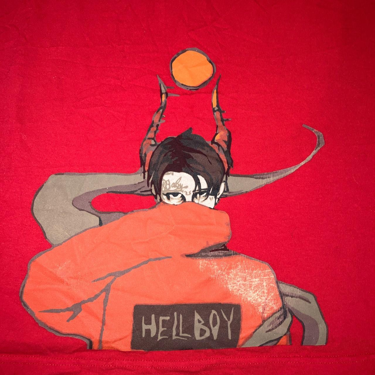 LIL PEEP RED RISING SUN HELLBOY TEE Awesome Peep... - Depop