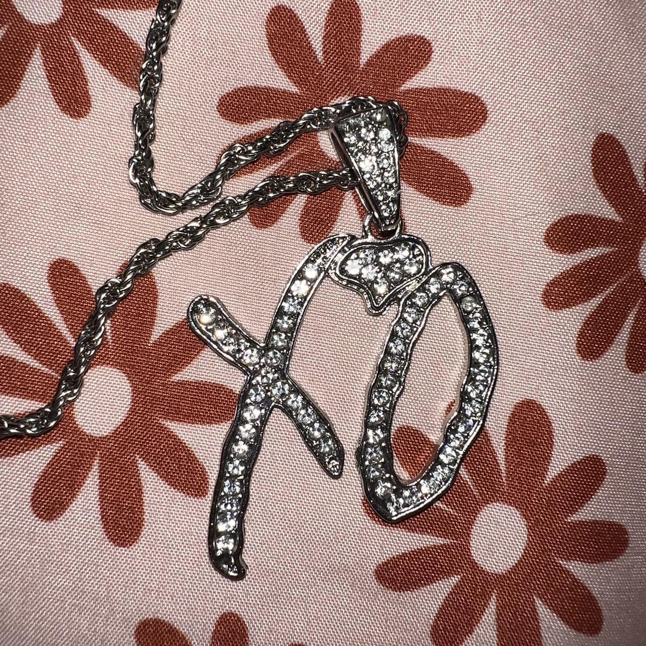 Silver XO necklace The Weeknd xo logo silver... - Depop