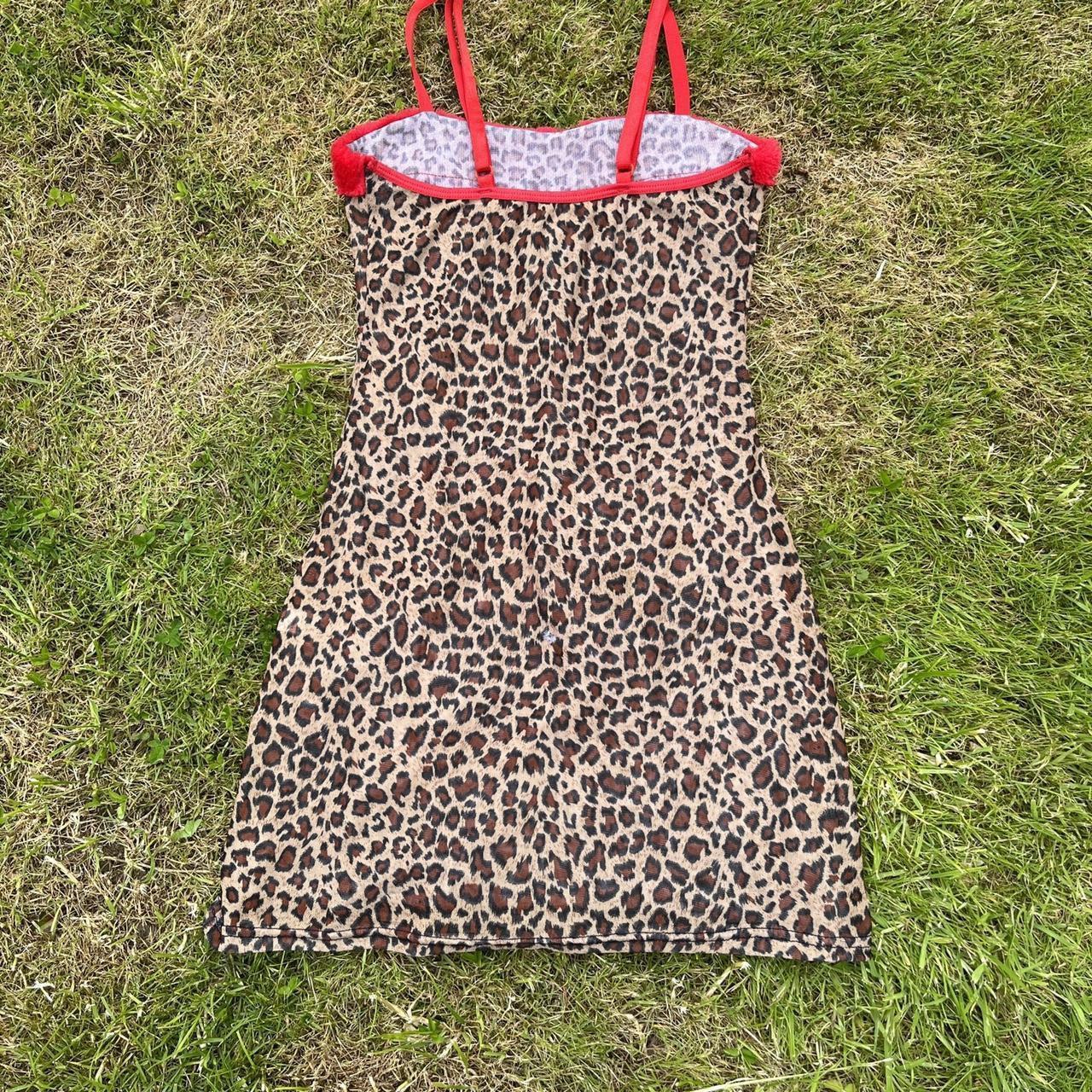 Leopard print cami dress, y2k mini leopard print... - Depop