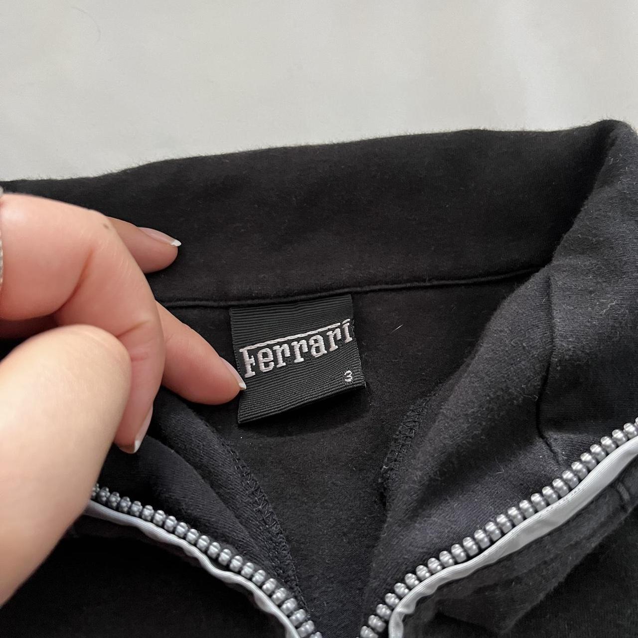 Black long sleeve Ferrari top with logo Vintage... - Depop