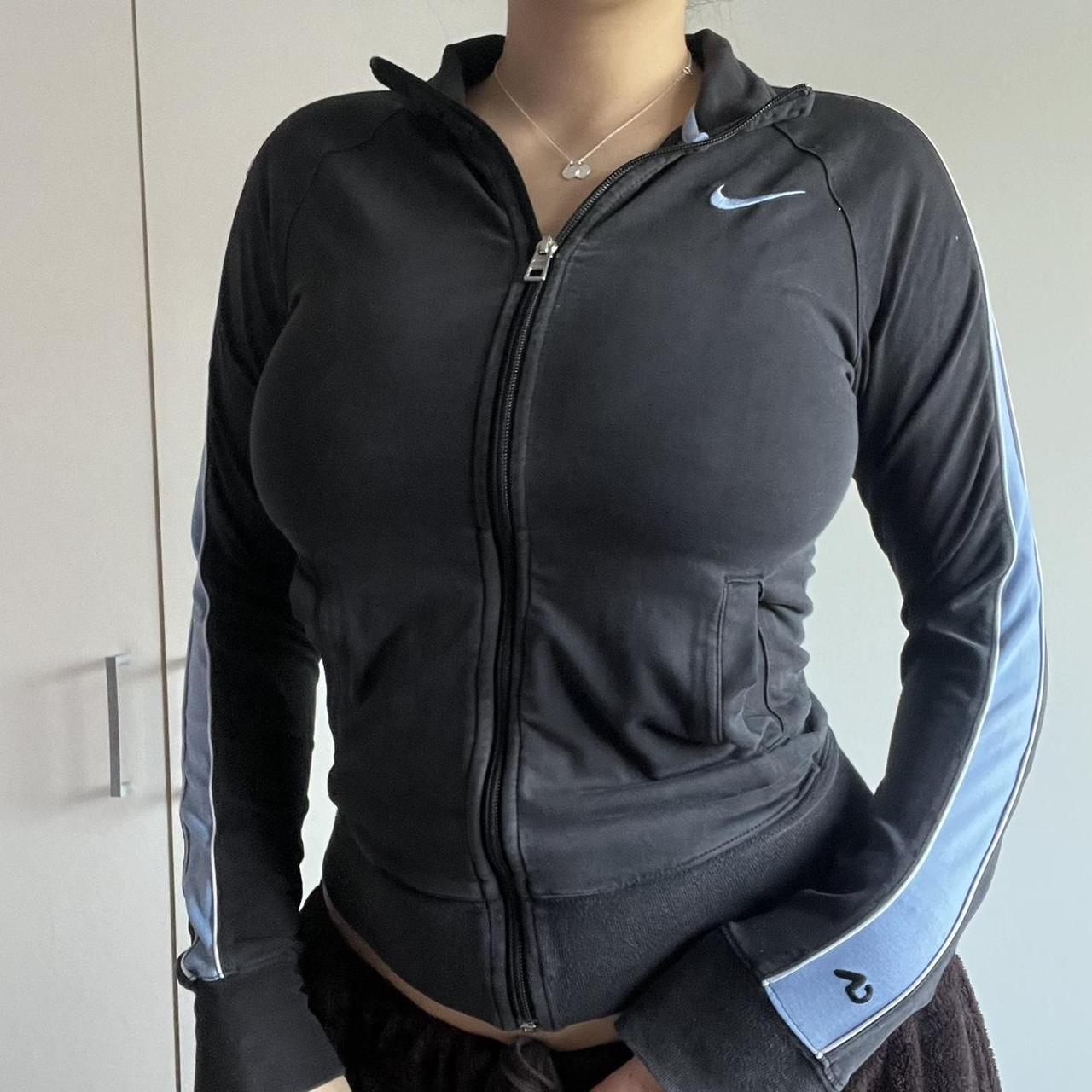 Vintage 00s Nike zip up jacket Nike navy blue zip... - Depop