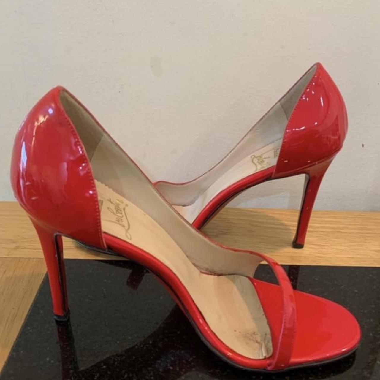 CHRISTIAN LOUBOUTIN red patent leather heels 👠 Size... - Depop