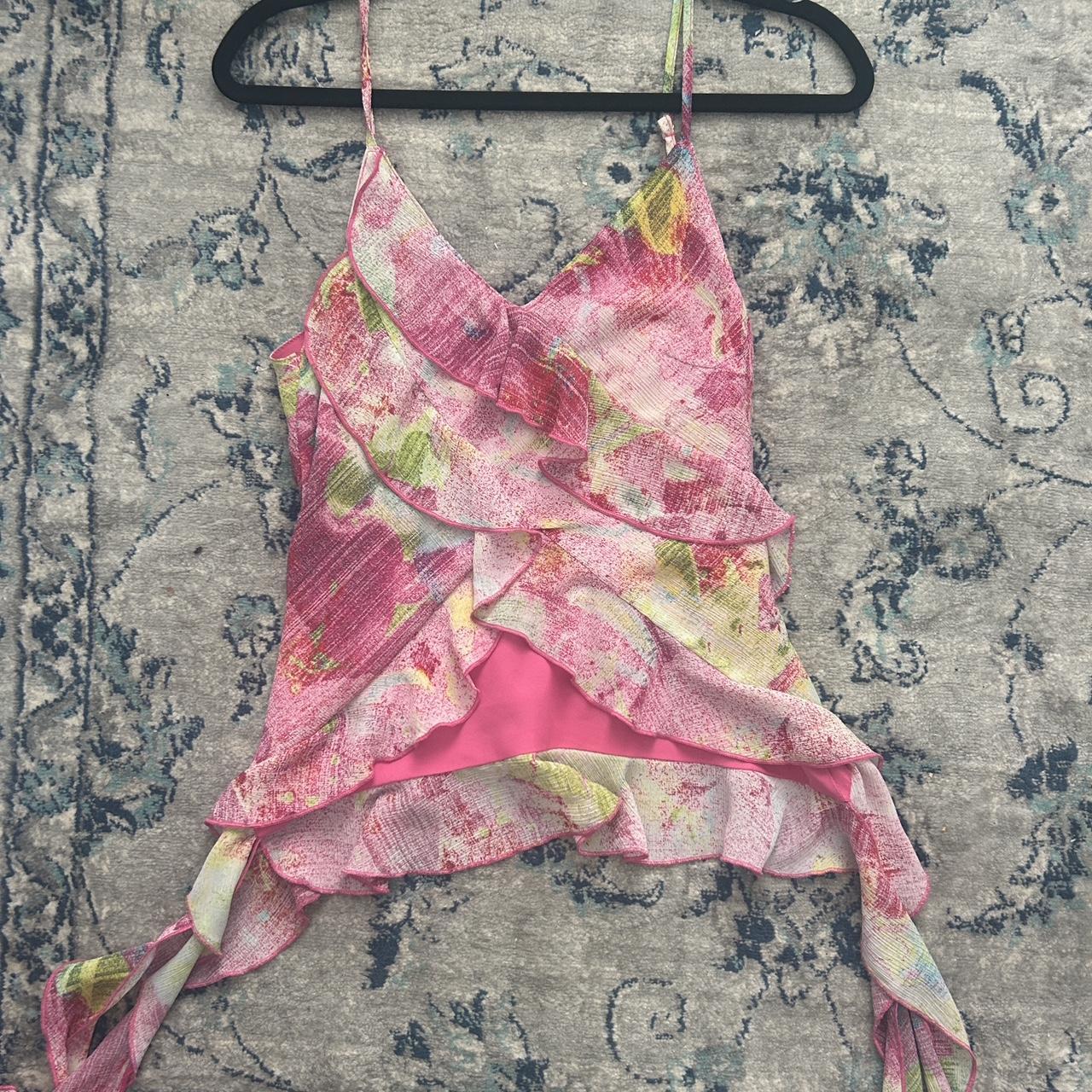 asymmetrical colorful tank top super cute with... - Depop