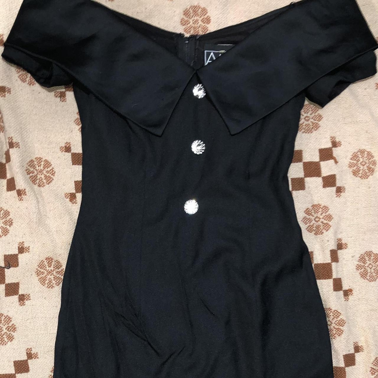 Like new 90’s vintage off the shoulder black dress... - Depop