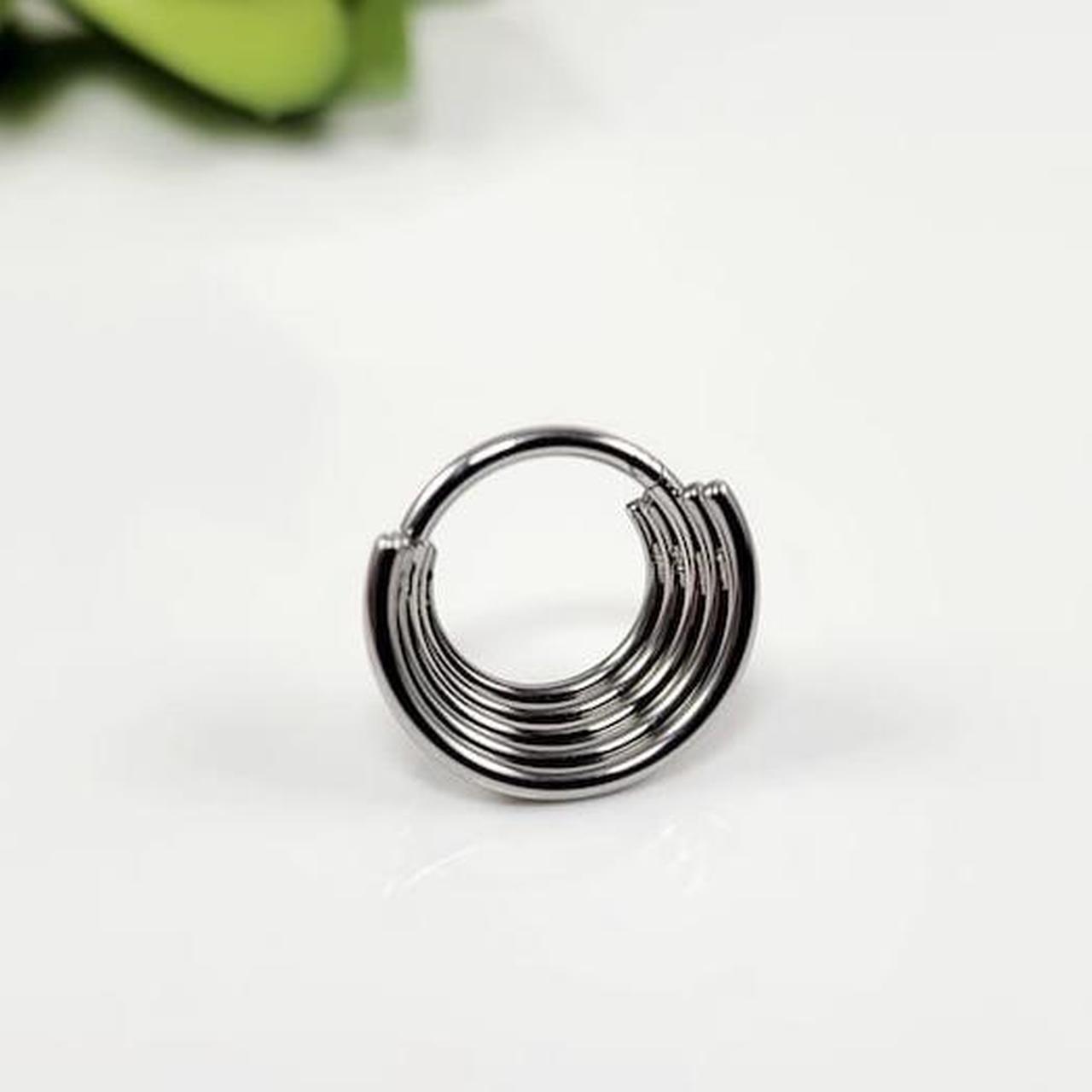 Titanium tiered stacked septum clicker 8mm 16g gives... - Depop
