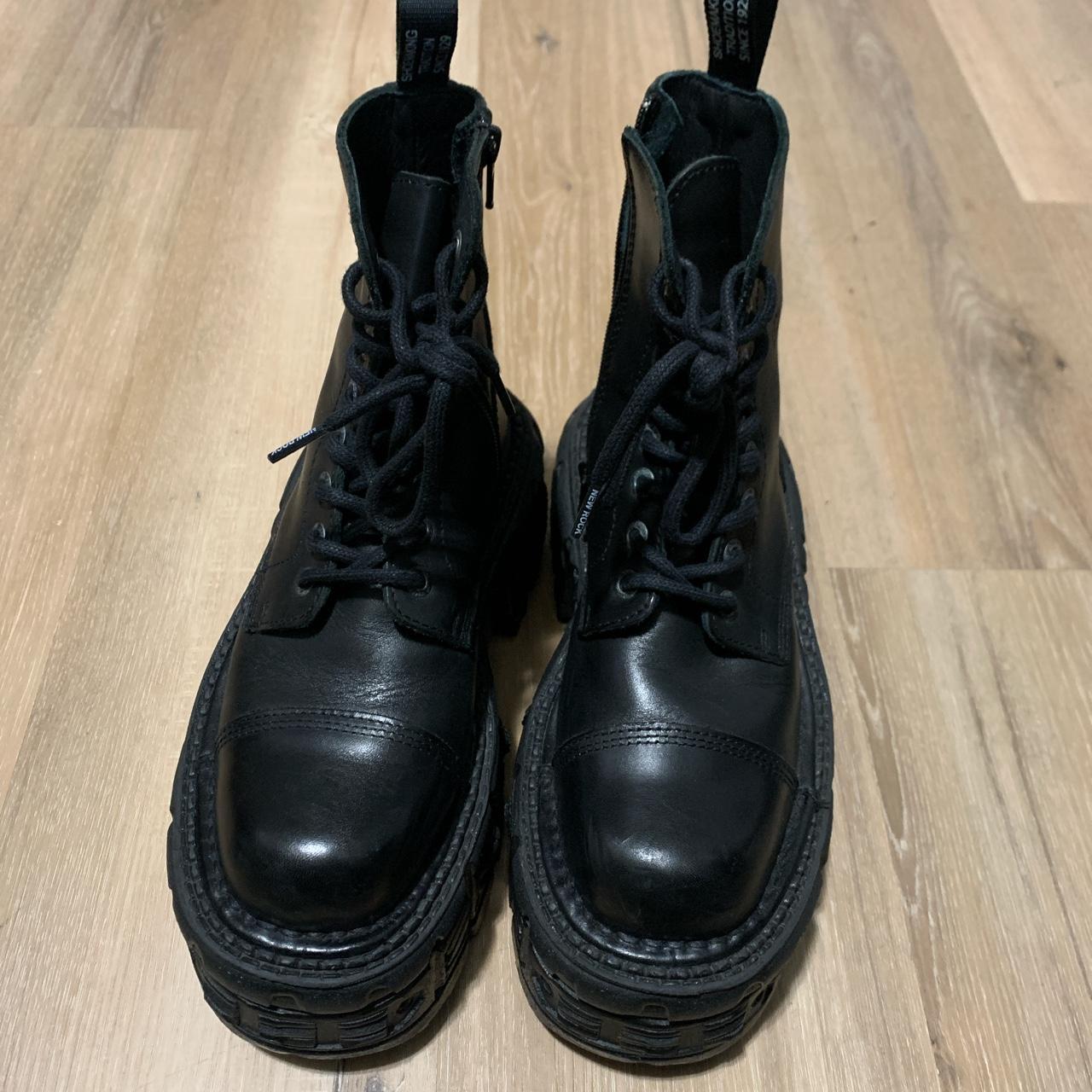 Black New rock tank platform boots Size women’s 7... - Depop