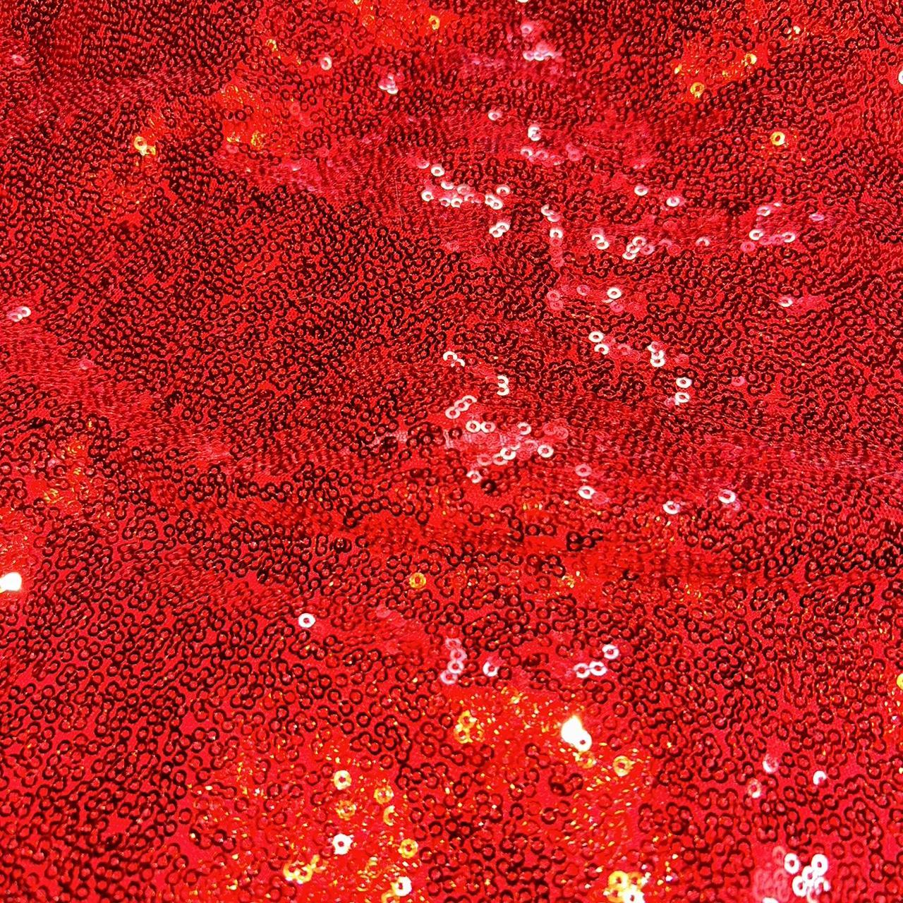 red sparkly sequin long prom dress with leg slit and... - Depop