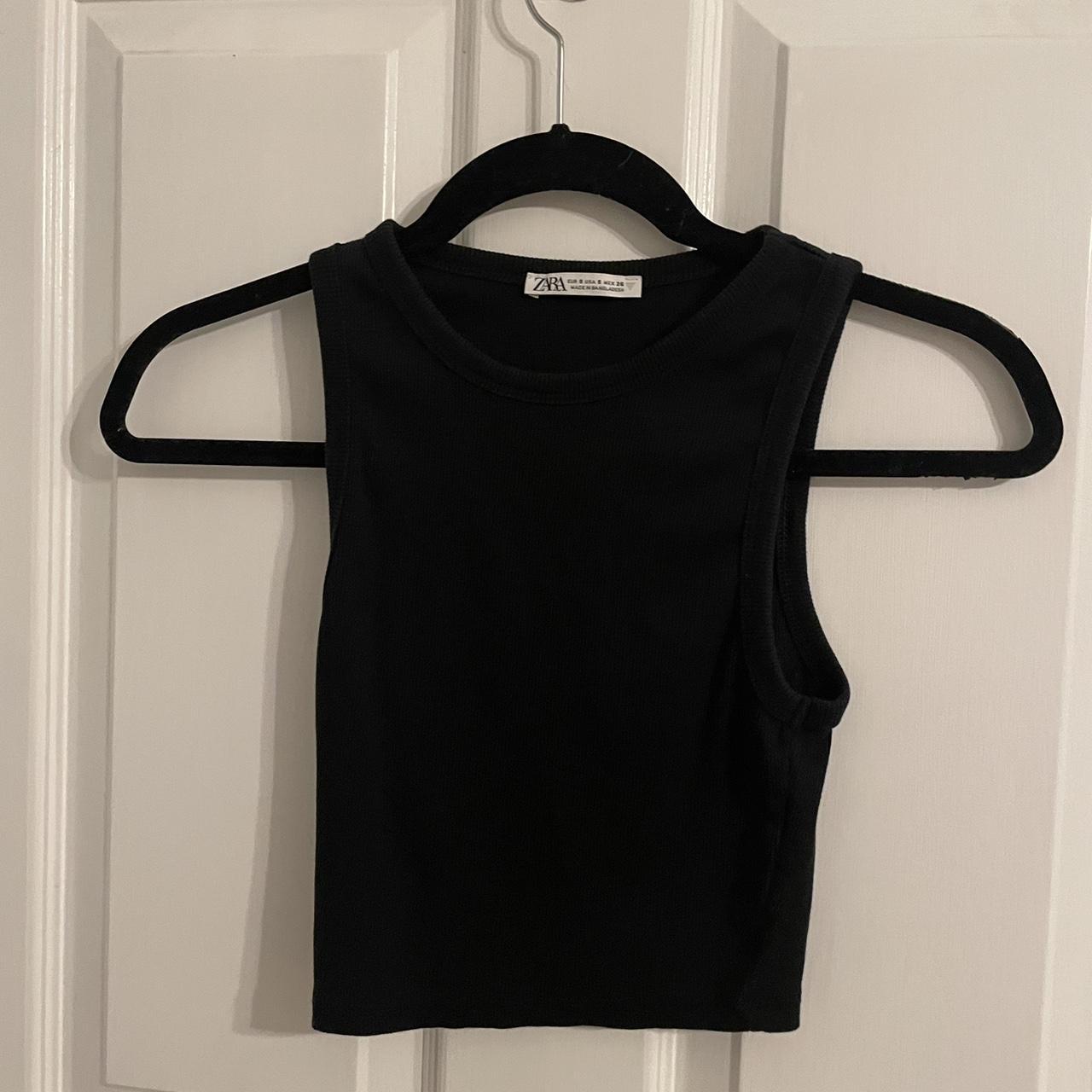Zara high neck black tank top -great basic!... - Depop
