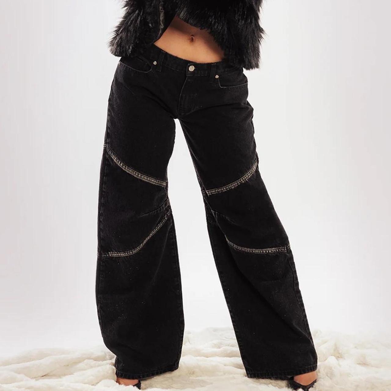 Revice low rise baggy the jet jeans in black with... | Depop