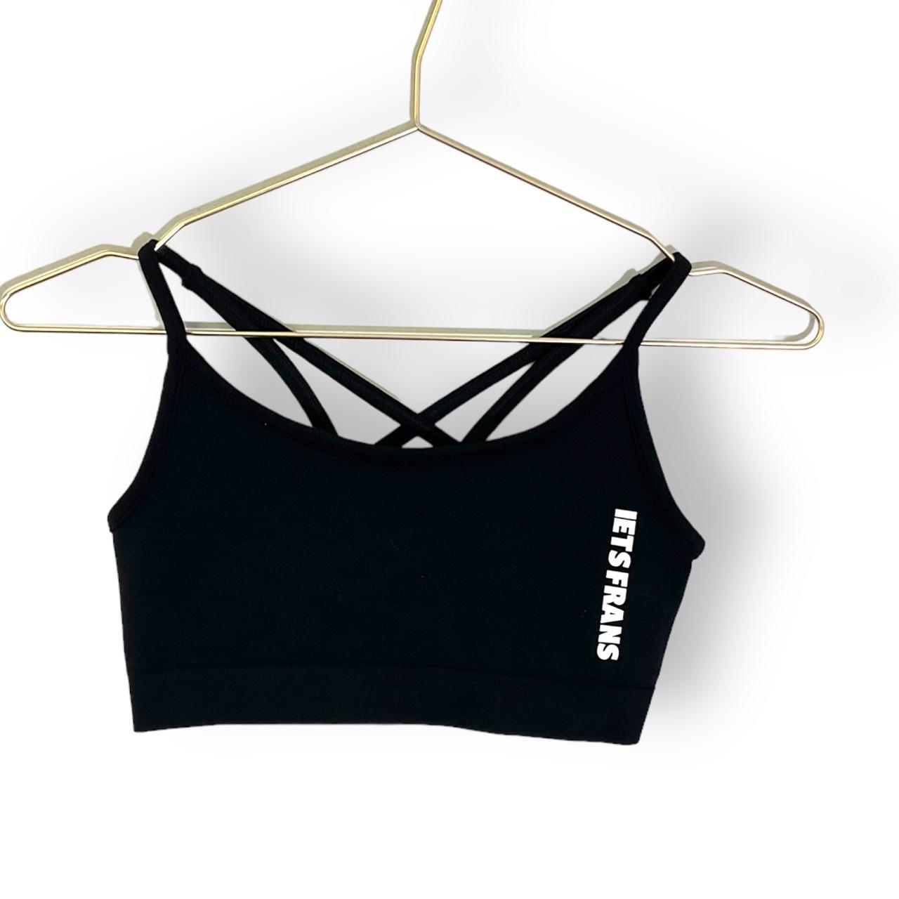 Urban Outfitters Cross Back Black Logo Sports Top Depop