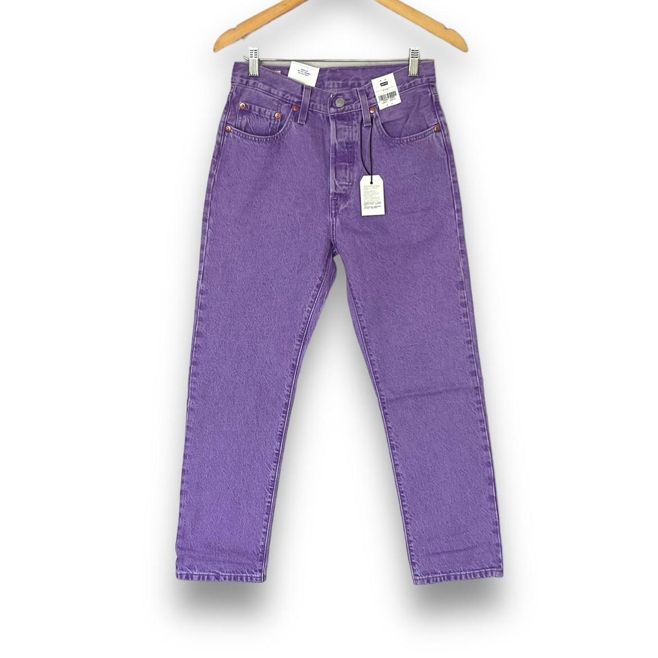 Levis 501 retro purple Jeans Cropped size 27 Brand. Depop