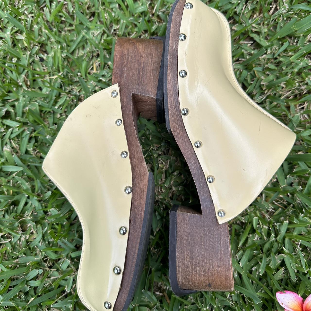 Miista allison cream leather wooden clogs EU39. In... - Depop