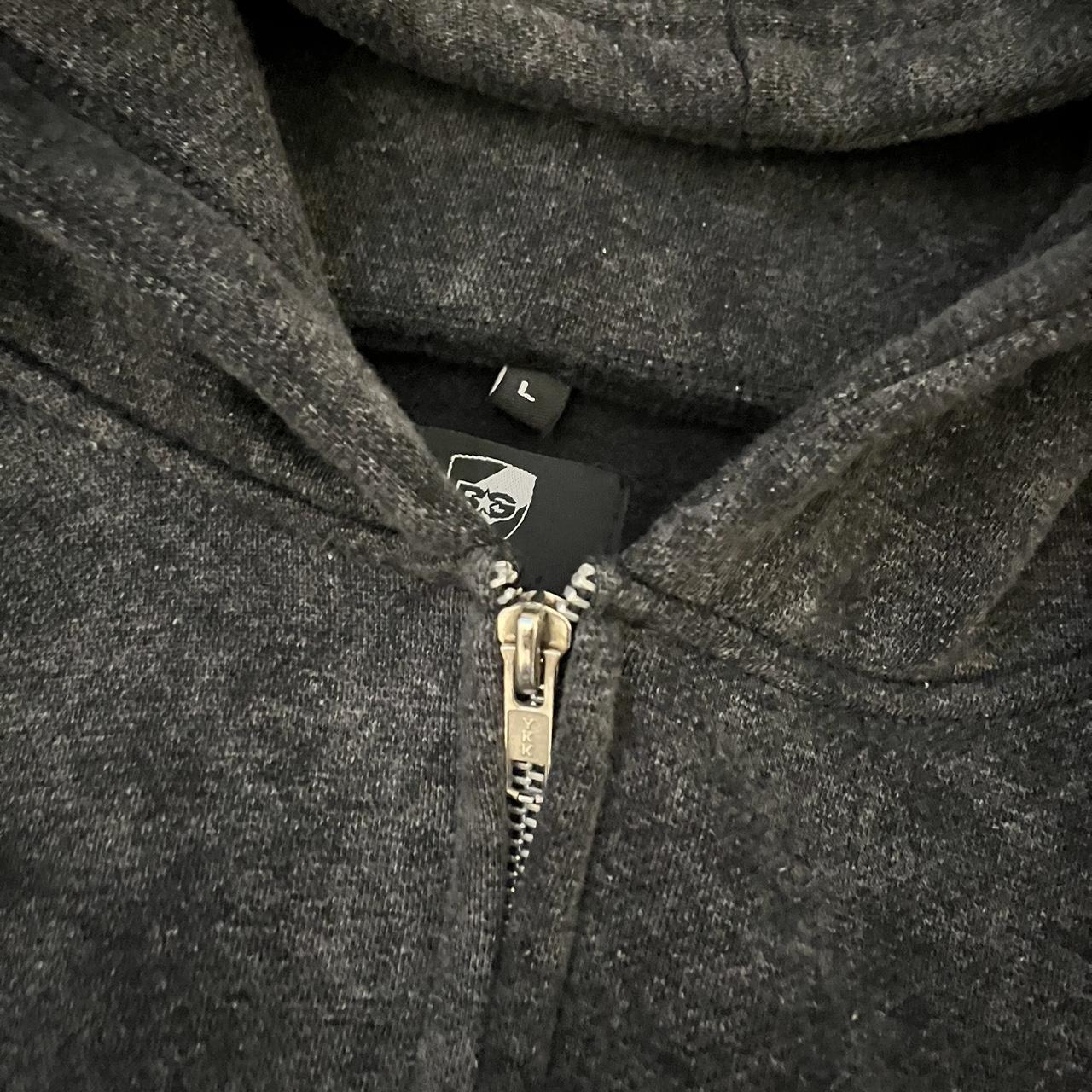 acid washed zip up hoodie oversized never worn - Depop