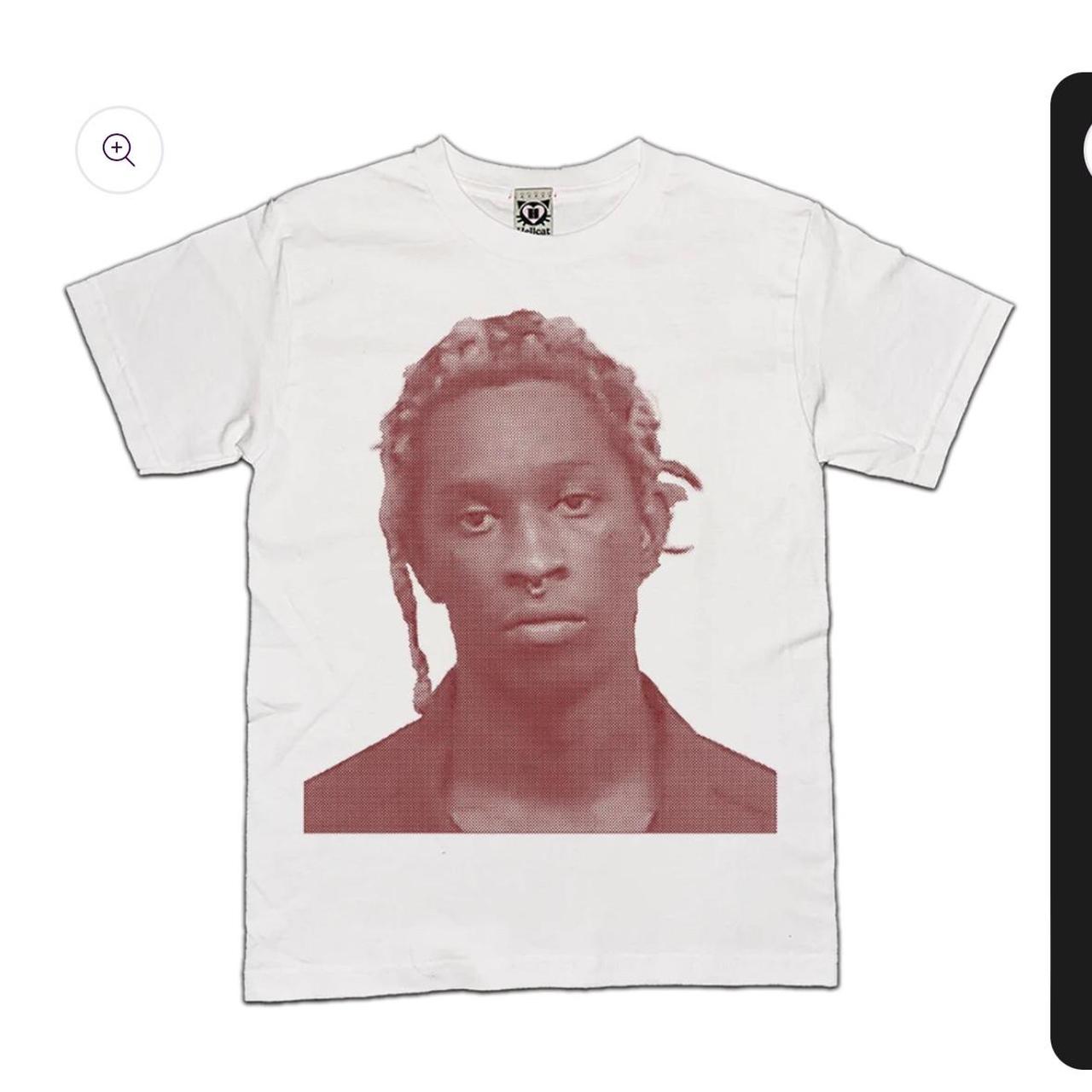 Young Thug Mugshot Tee size medium baby tee Bought... - Depop