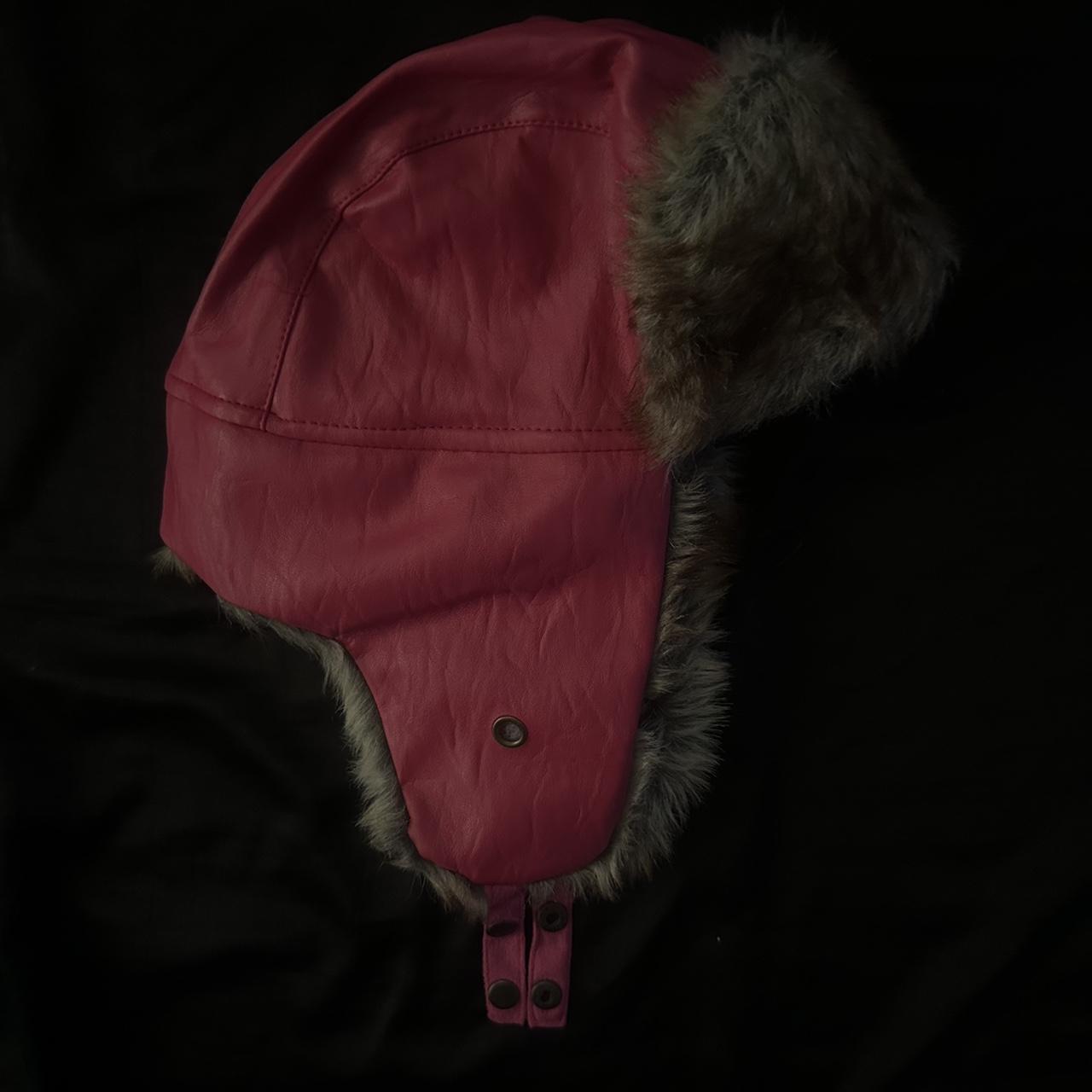 pink ushanka with brown faux fur never worn size... - Depop
