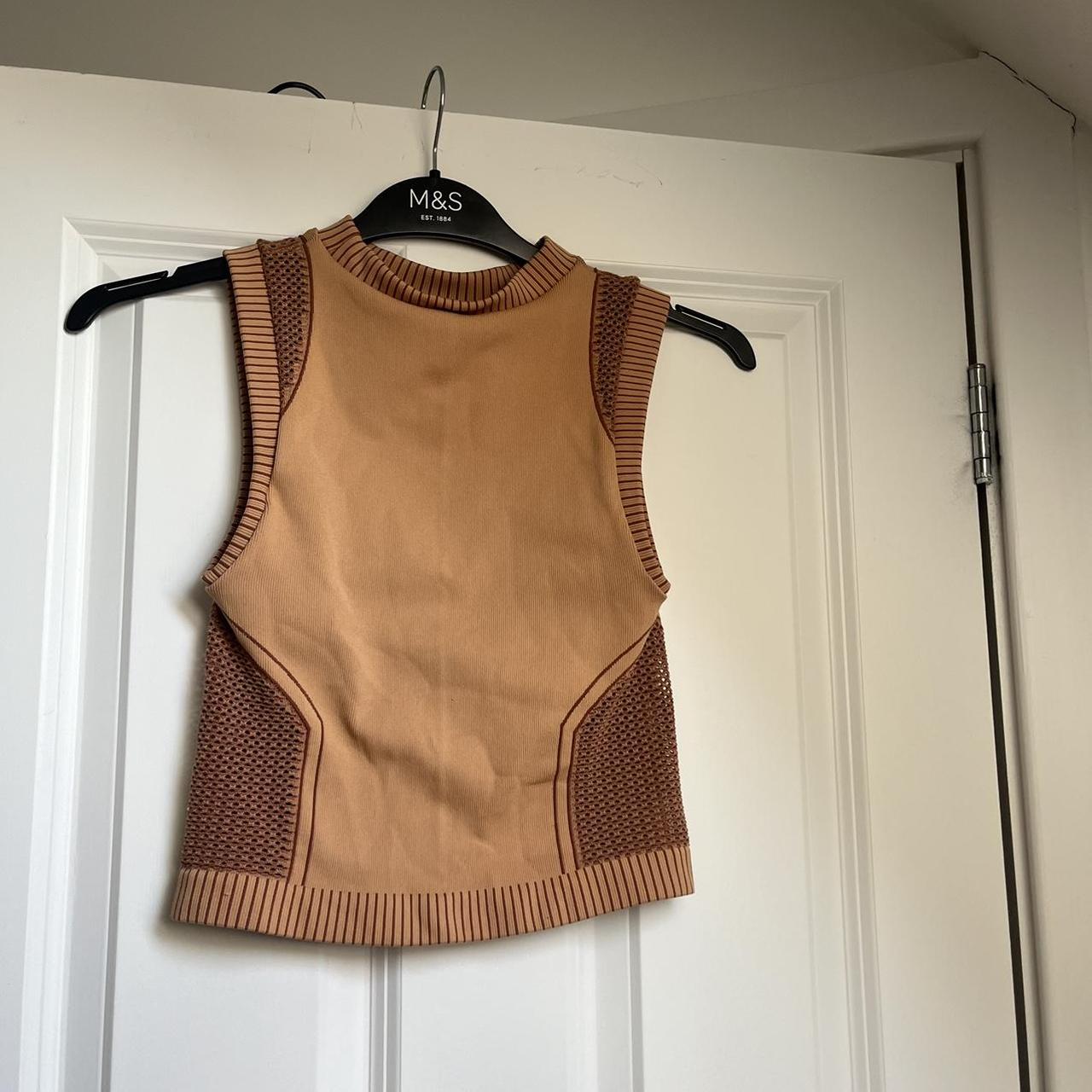 iets frans orange Serena Ribbed Mesh Tank Top size... - Depop