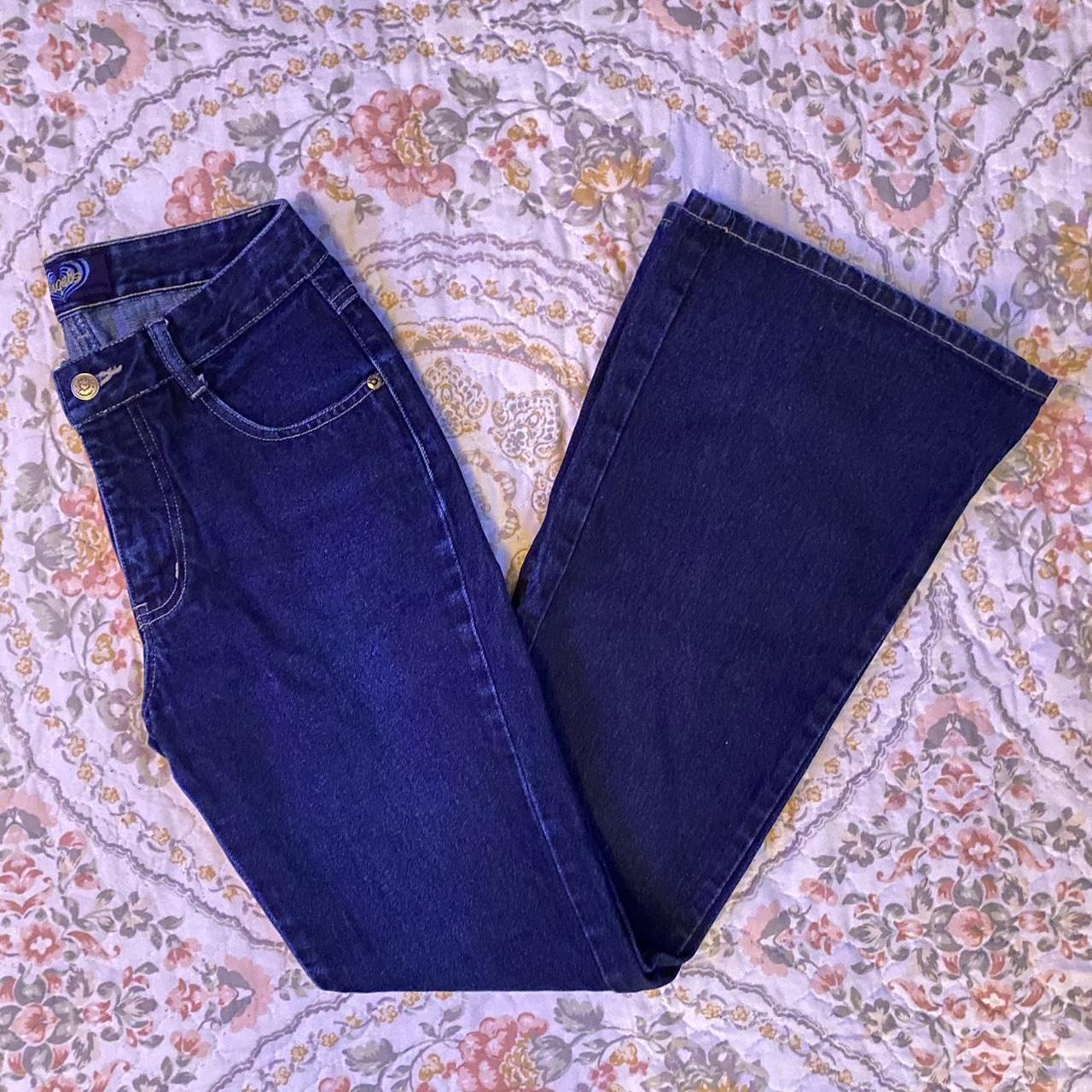 vintage angels bootcut jeans cute logo on right... - Depop