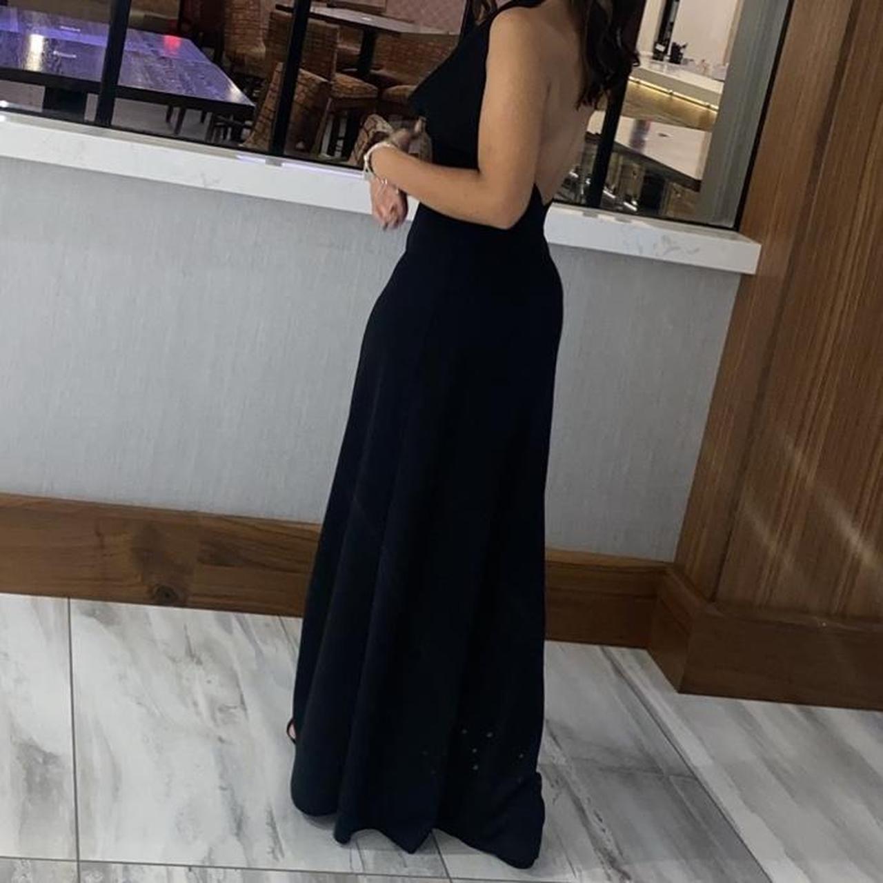 All black prom dress open back fits size 4/6 Very... - Depop