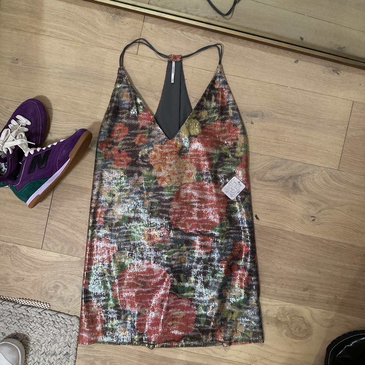 Sequin Free People Racerback Shift dress. Super... - Depop